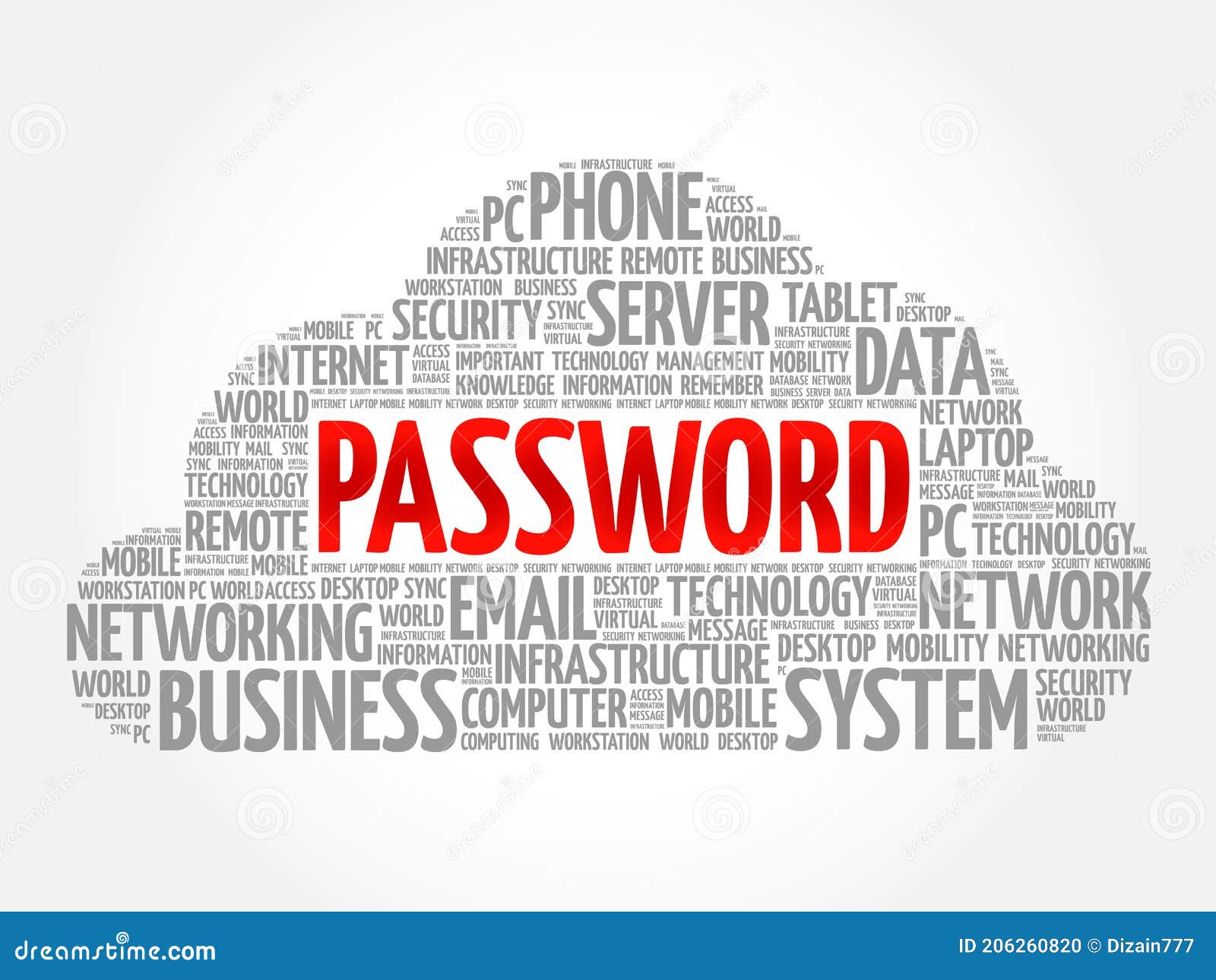 Password word cloud stock illustration. Illustration of computer ...