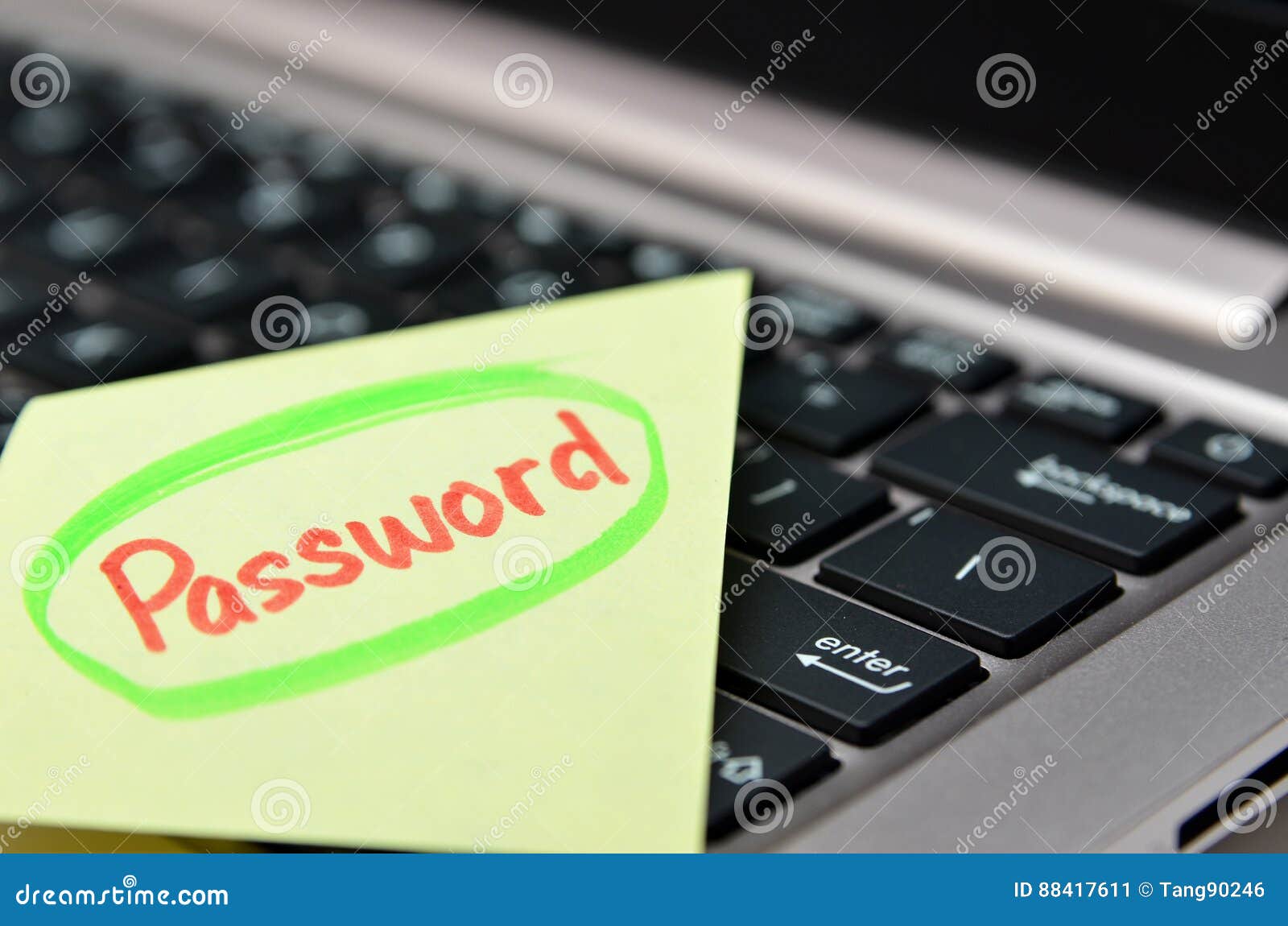 Password Written on Yellow Note Stock Image - Image of system, internet ...