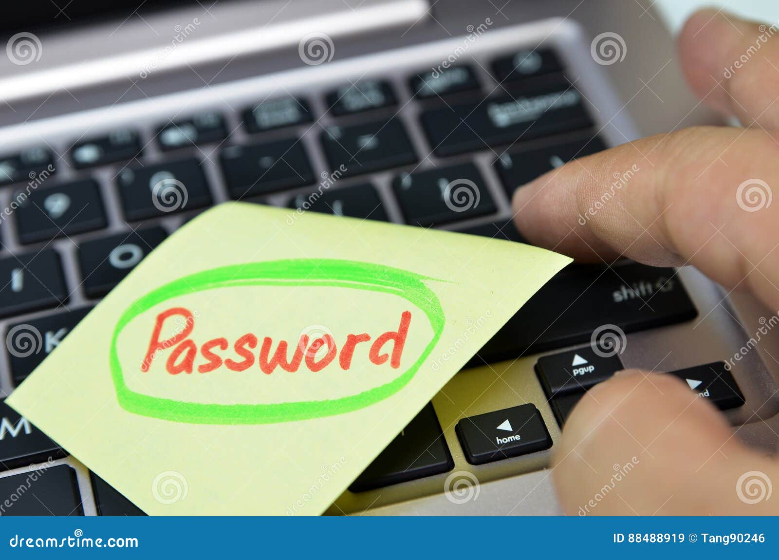 Password Written on Yellow Note Stock Image - Image of secrecy, network ...