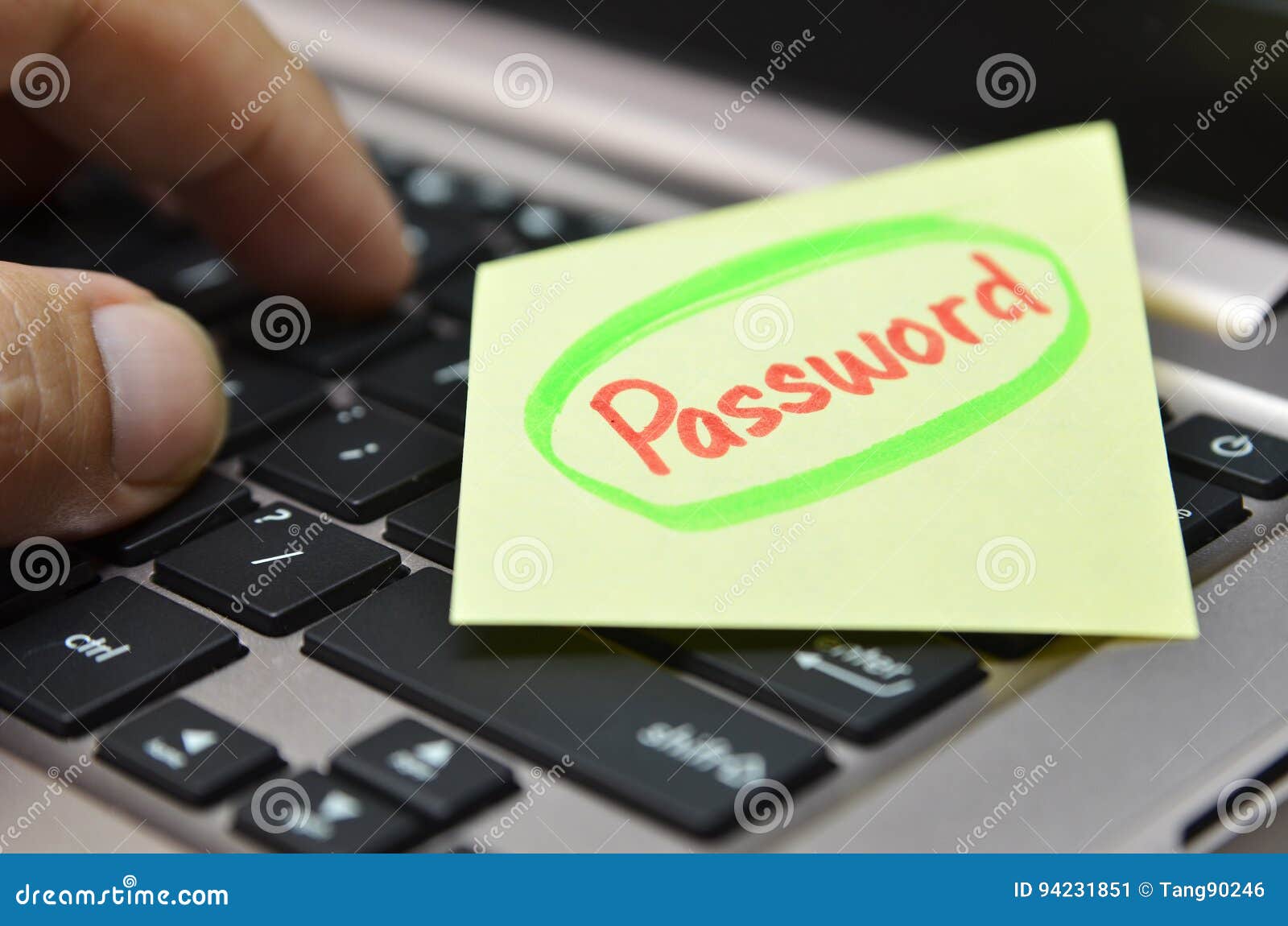 Password Written on Yellow Note Stock Image - Image of paper, security ...