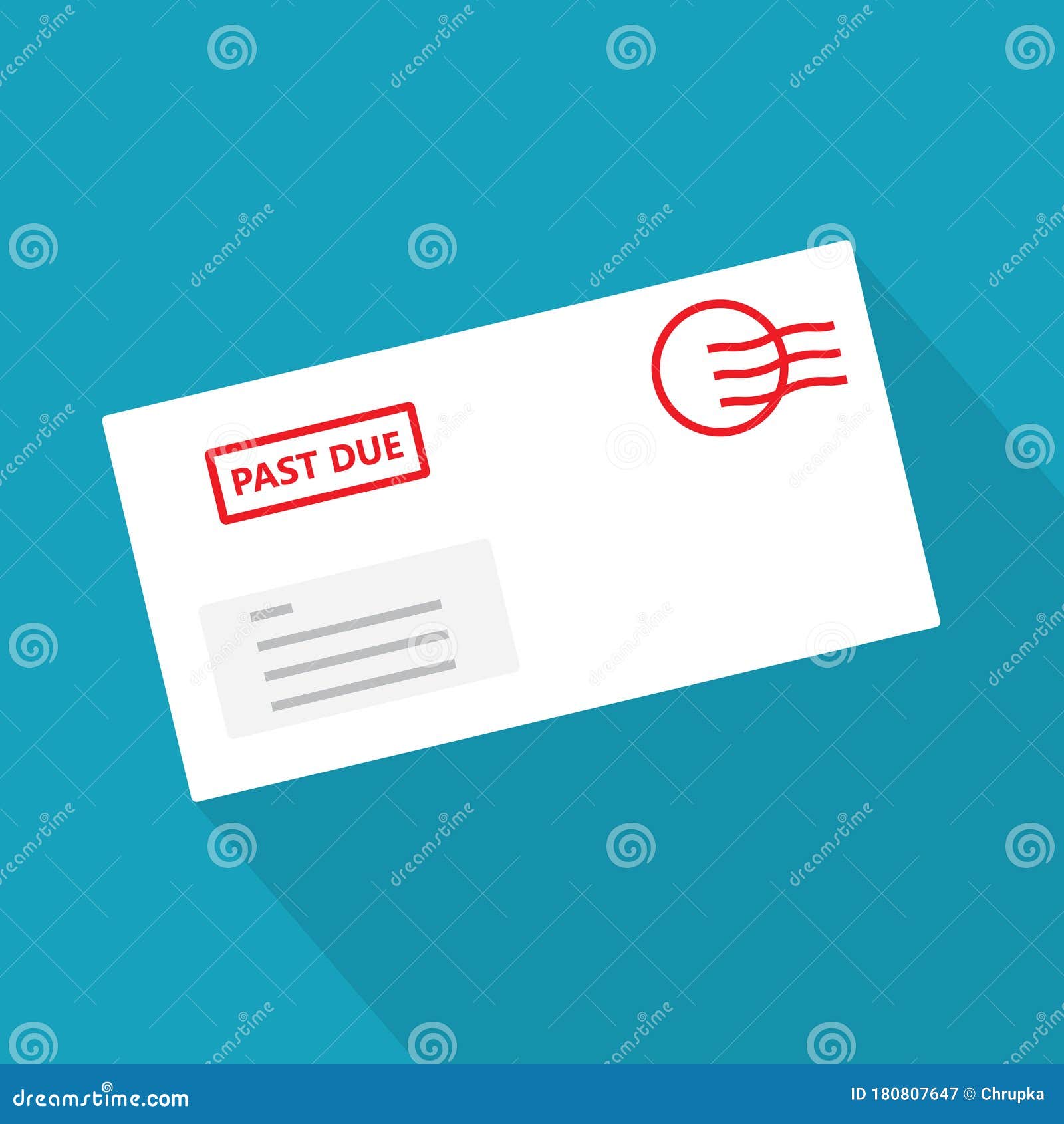 Past Due Bill Envelope Icon Stock Vector - Illustration of crisis ...