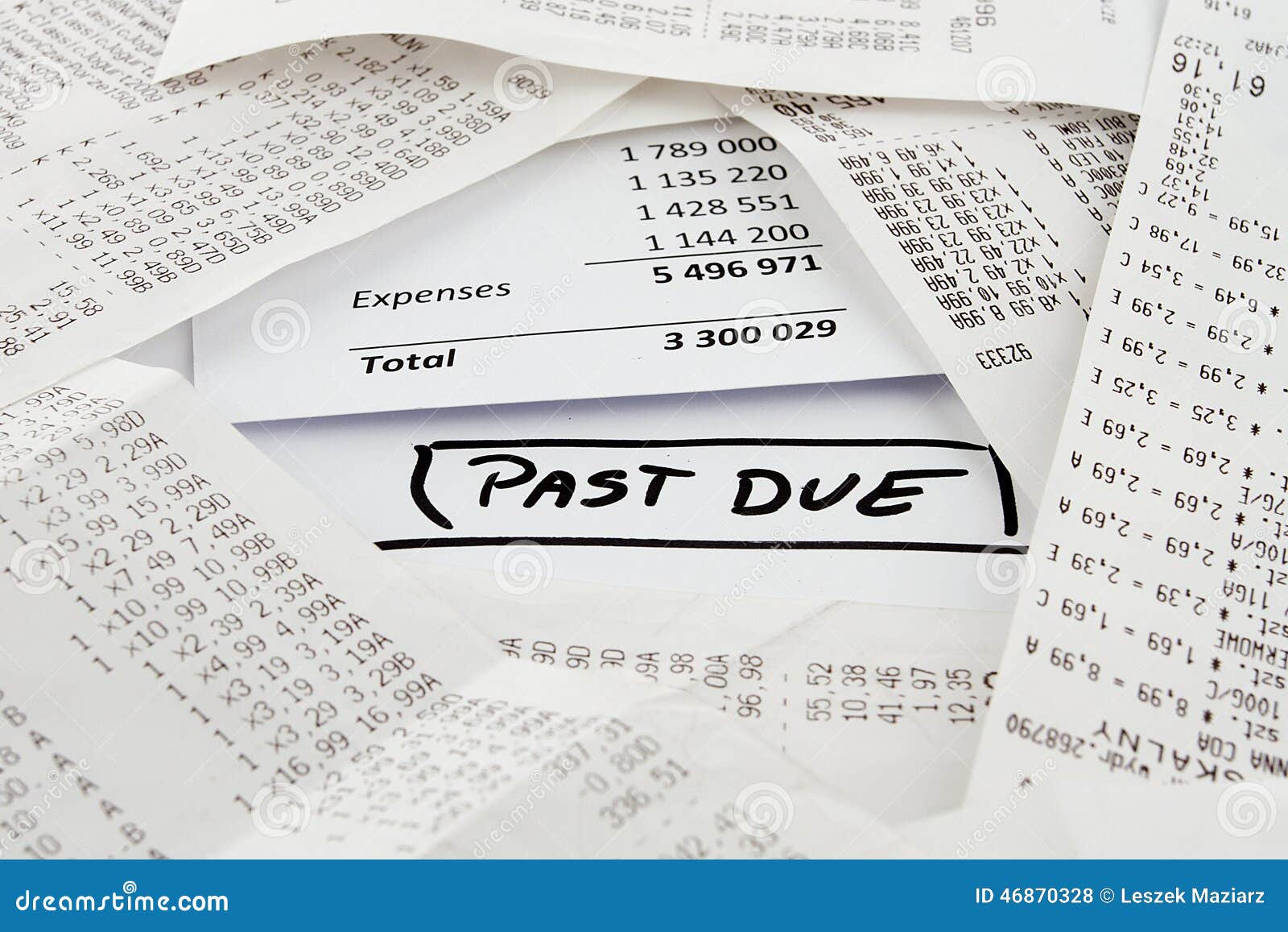 Past due bills to be paid stock photo. Image of business - 46870328
