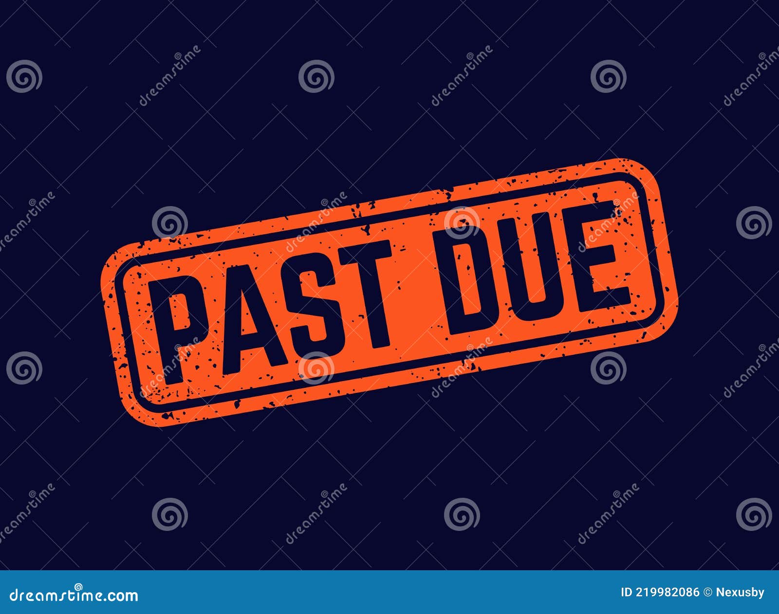 Past due stamp on dark stock vector. Illustration of vintage - 219982086