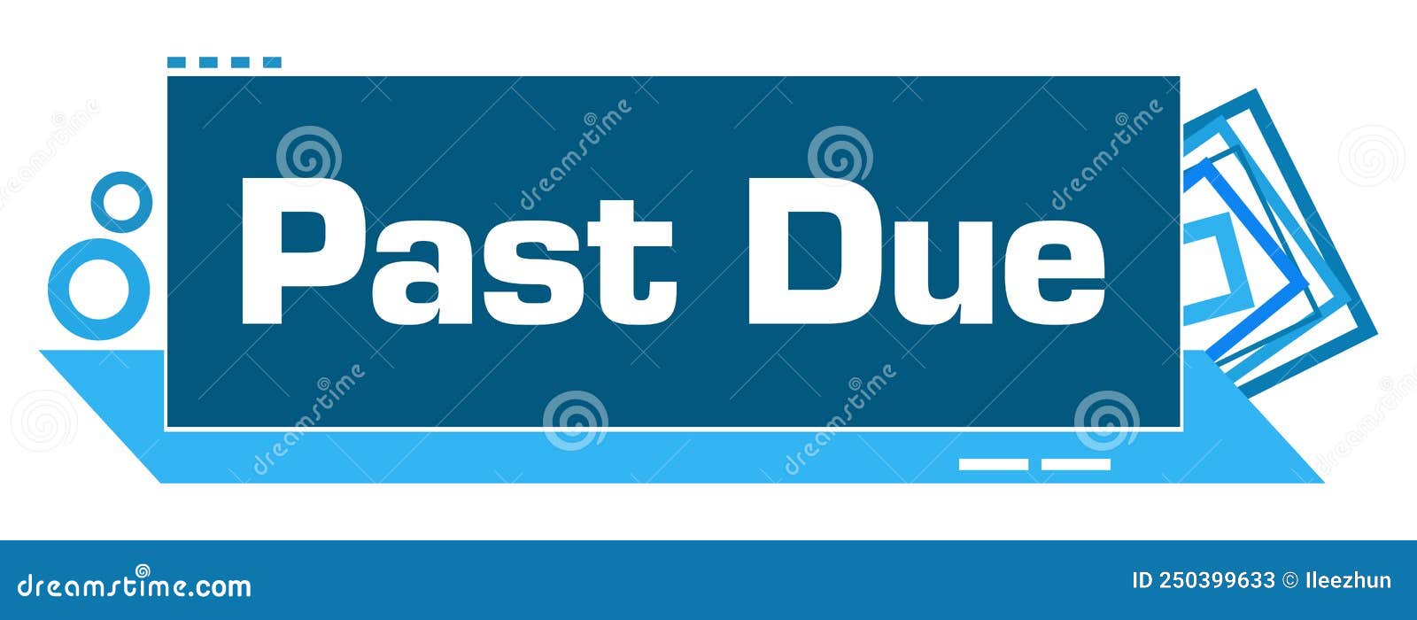 Past Due Blue Borders Squares Right Horizontal Stock Illustration ...