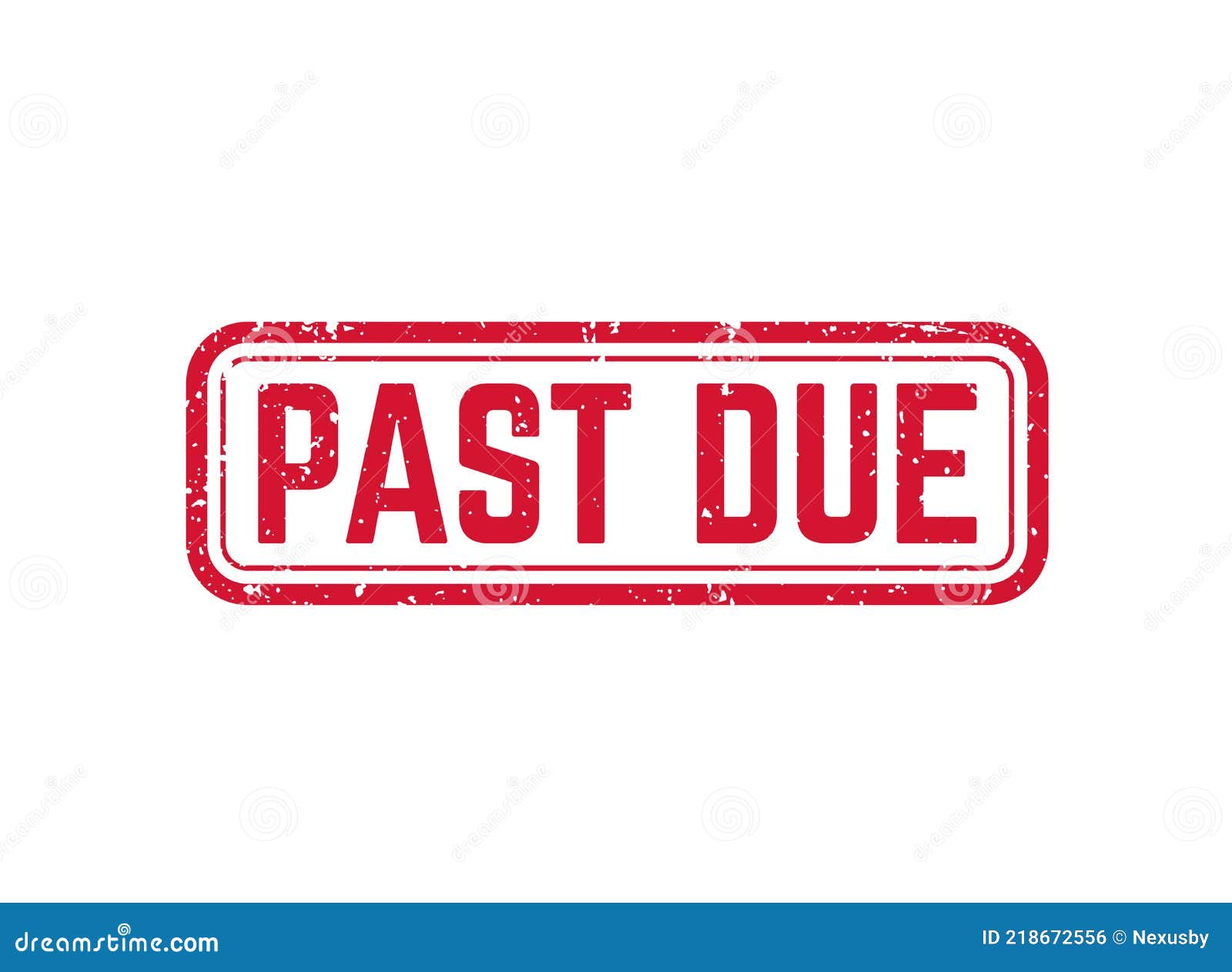 Past Due Vector Red Stamp on White Stock Vector - Illustration of debt ...