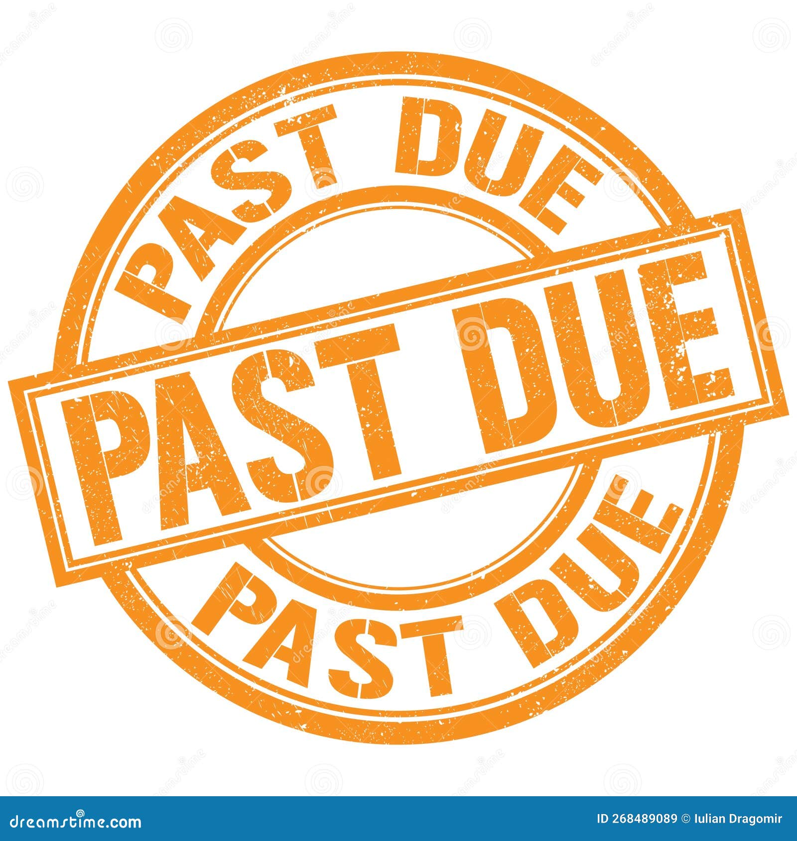 PAST DUE Written Word on Orange Stamp Sign Stock Illustration ...