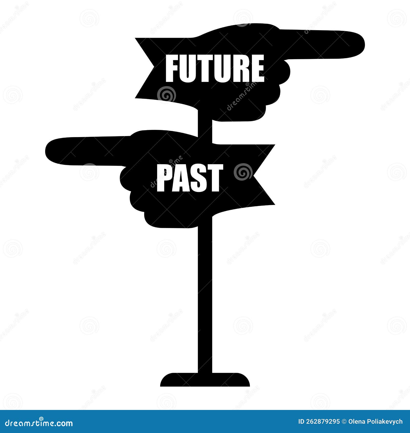Past Future Black Hand Pointers. Vector Illustration. Stock Image Stock ...