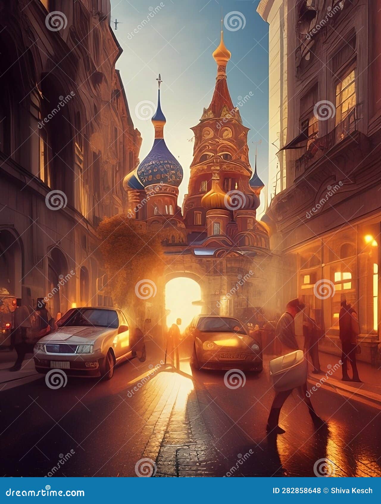 Past and future, city life stock illustration. Illustration of velocity ...