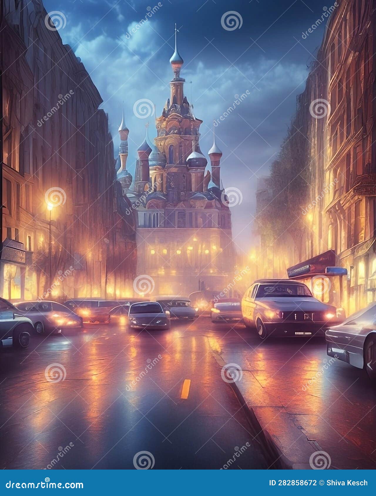 Past and future, city life stock illustration. Illustration of ...