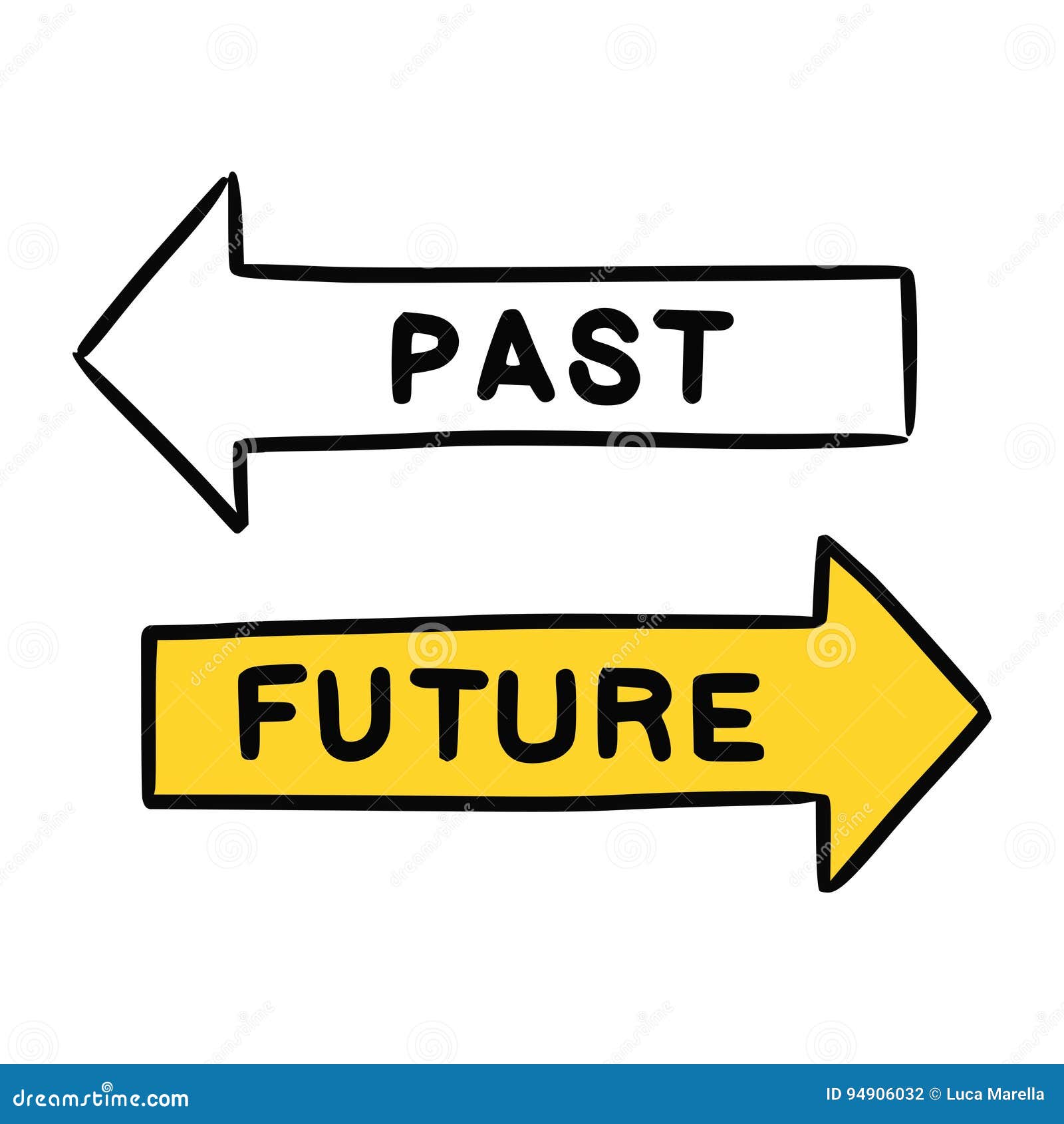 Past and future concept stock vector. Illustration of decision - 94906032