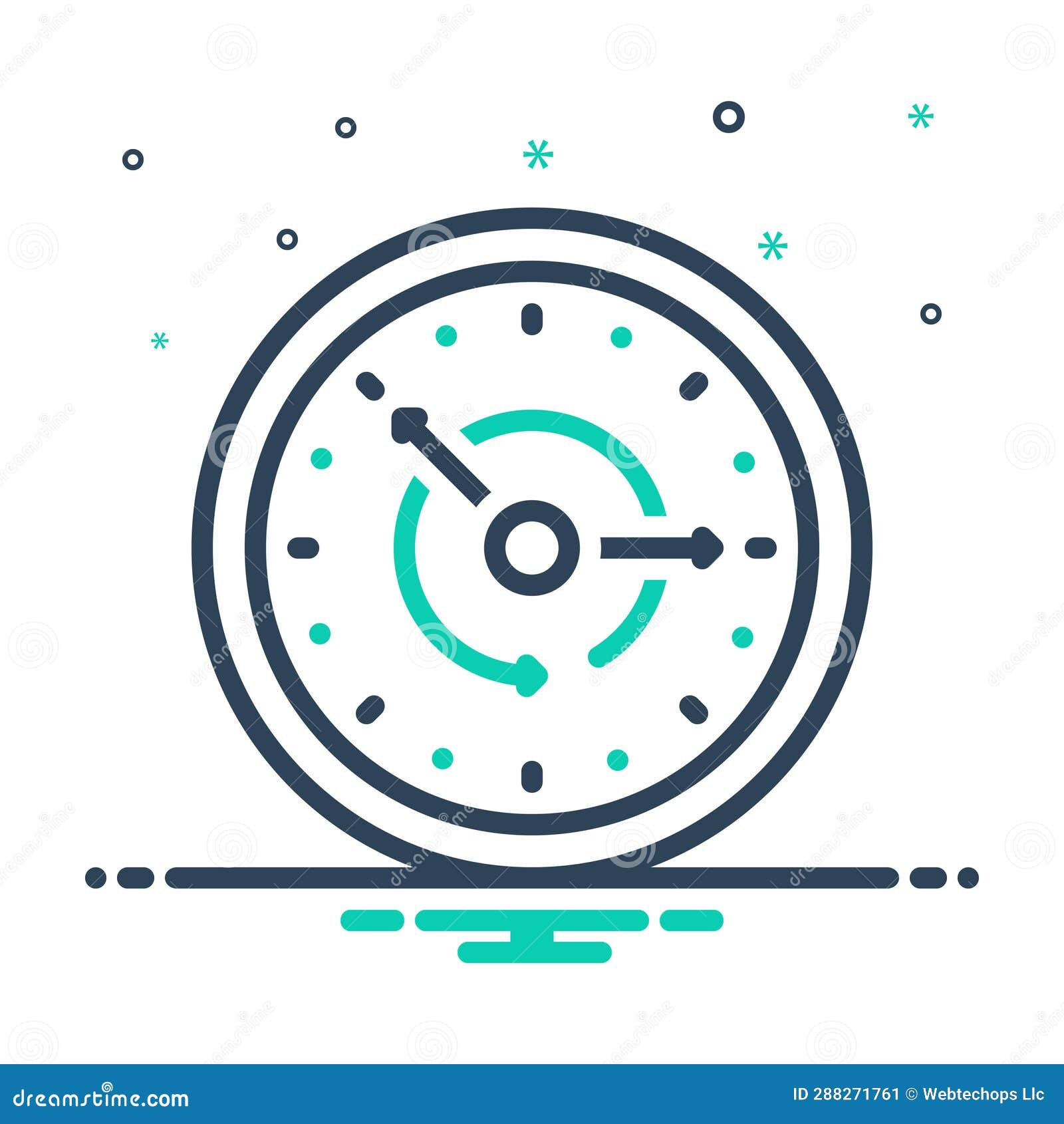 Mix Icon for Past, Gone by and Clock Stock Vector - Illustration of ...