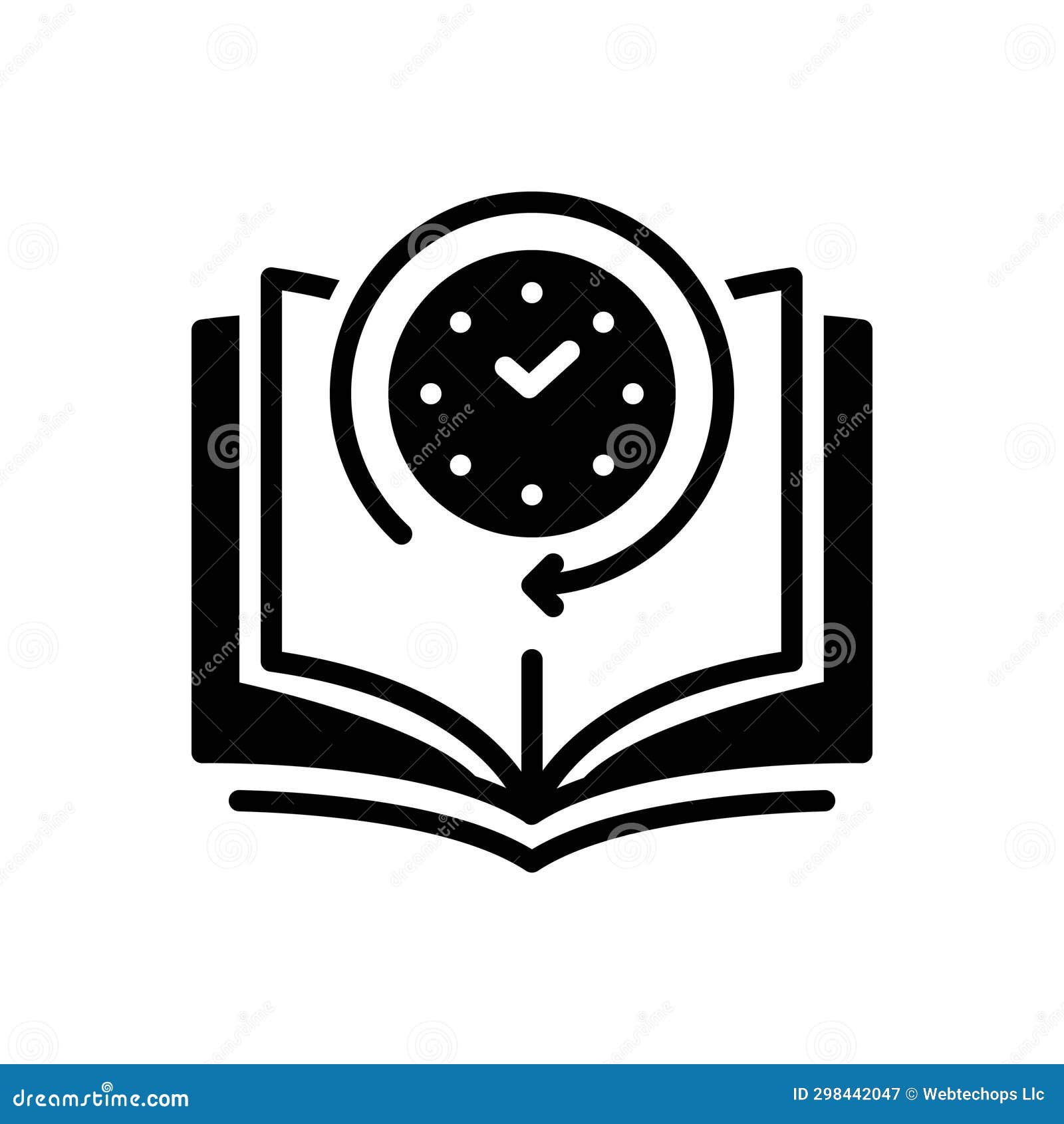 Black Solid Icon for Past, Previous and Clock Stock Vector ...