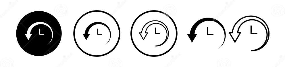 Past Line Icon Isolated on White Background Stock Vector - Illustration ...