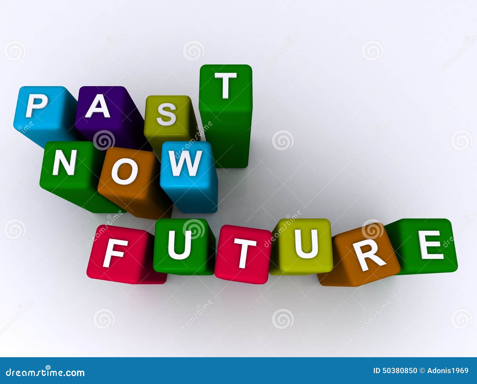 Past, now, future stock illustration. Illustration of blocks - 50380850