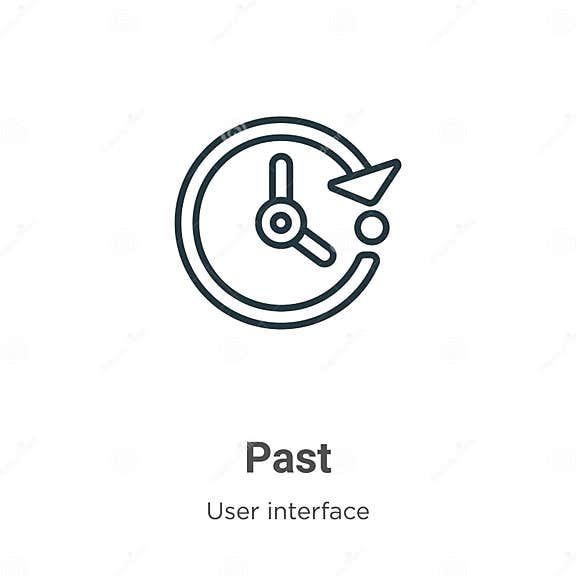 Past Outline Vector Icon. Thin Line Black Past Icon, Flat Vector Simple ...