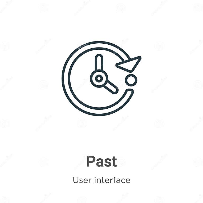 Past Outline Vector Icon. Thin Line Black Past Icon, Flat Vector Simple ...