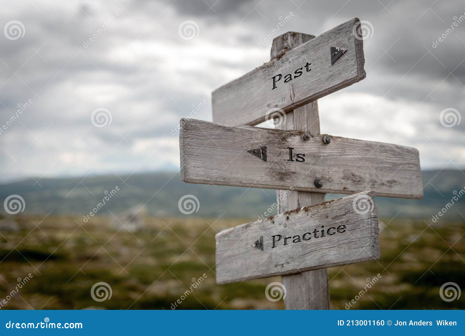 Past is Practice Signpost Outdoors Stock Photo - Image of success ...