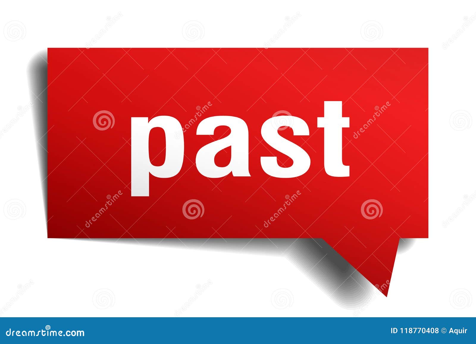 Past red 3d speech bubble stock vector. Illustration of insignia ...