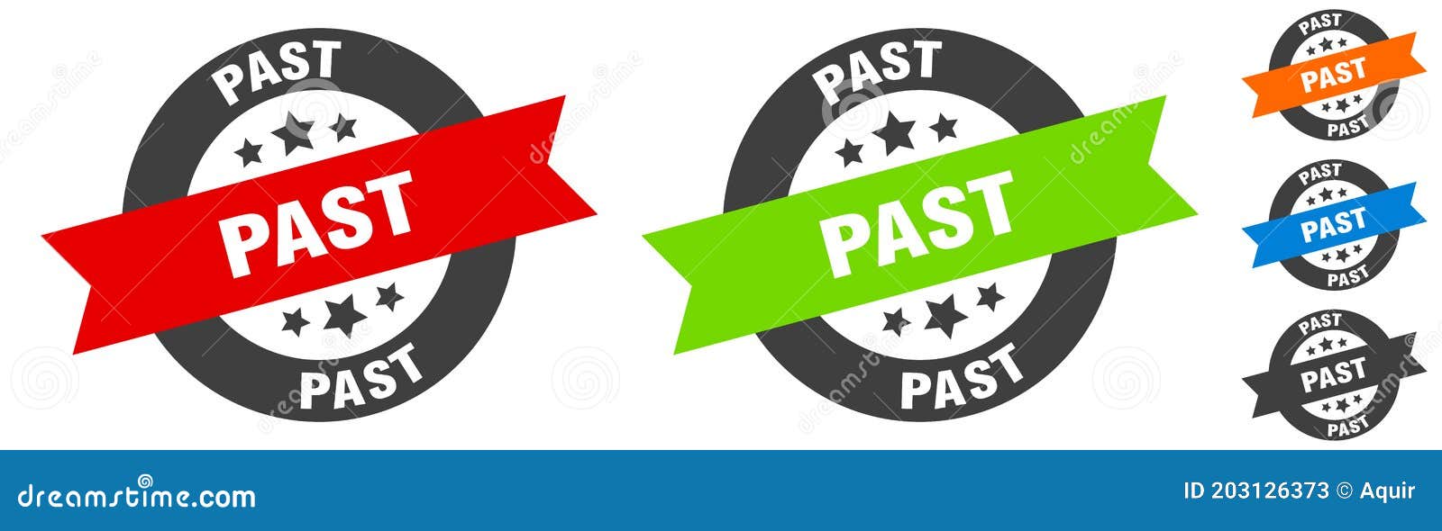 Past Stamp. Past Round Ribbon Sticker. Tag Stock Vector - Illustration ...