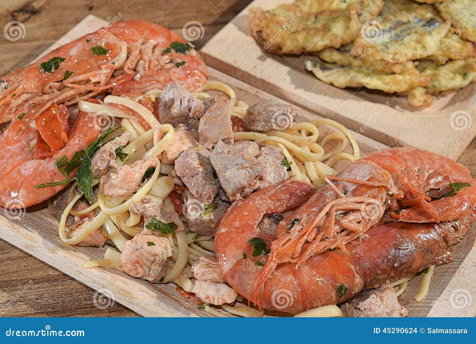 Pasta allo scoglio stock photo. Image of fishing, fish - 45290624