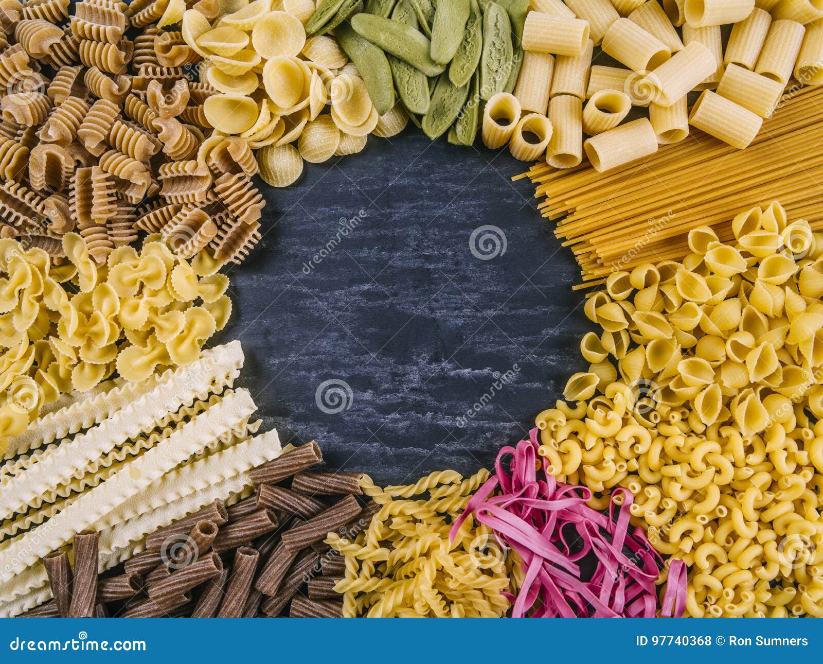 Pasta assortment frame stock photo. Image of border, frame - 97740368