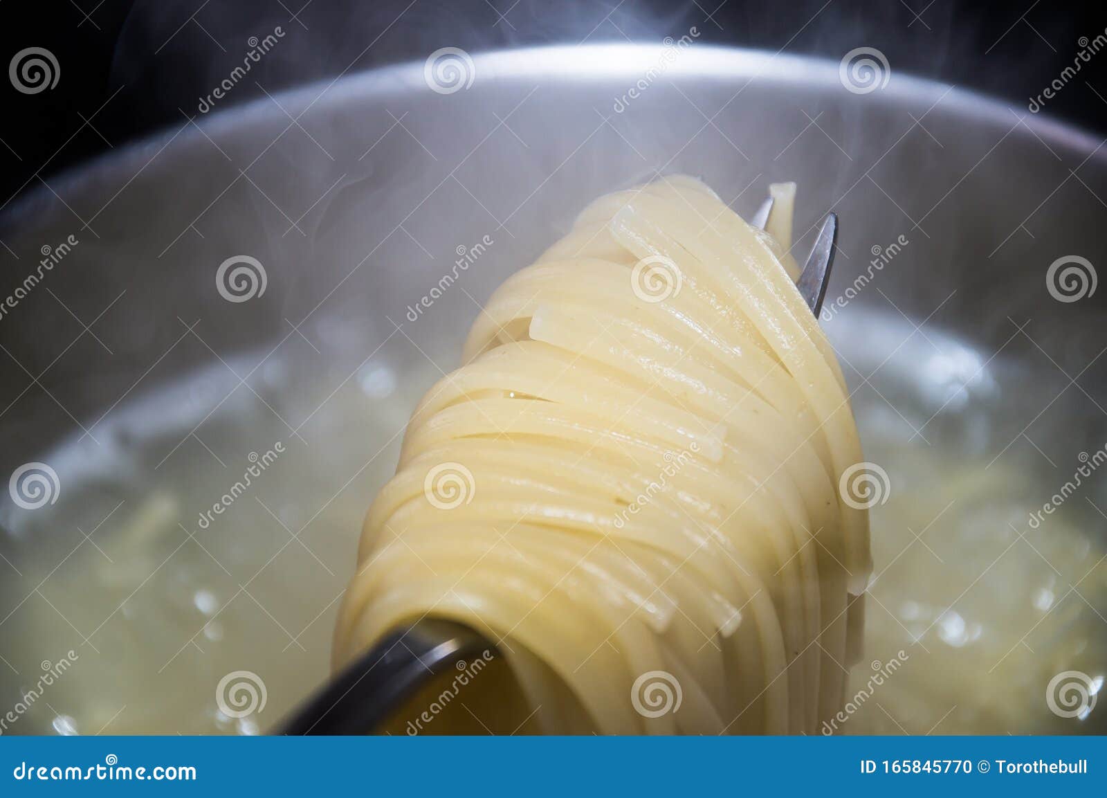 Pasta Being Cooked and Prepared Stock Photo - Image of food, noodle ...