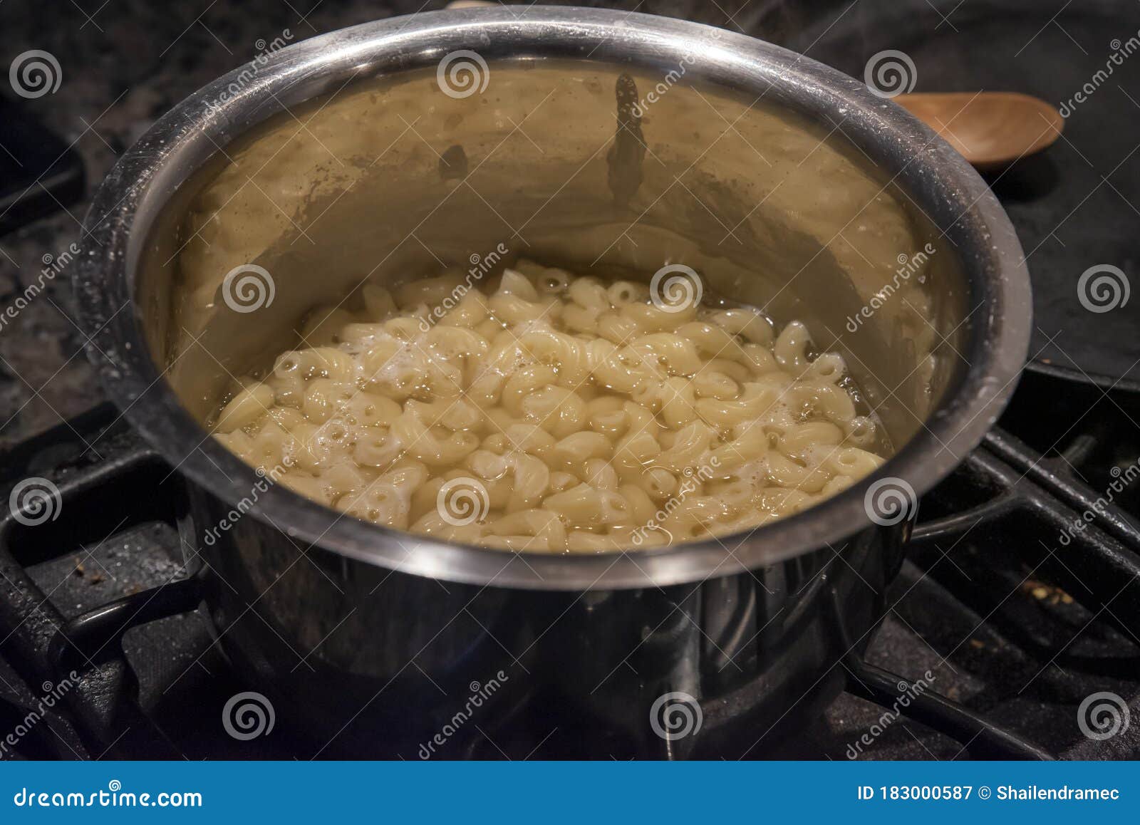 Pasta boiling in bowl stock image. Image of bowl, porridge - 183000587