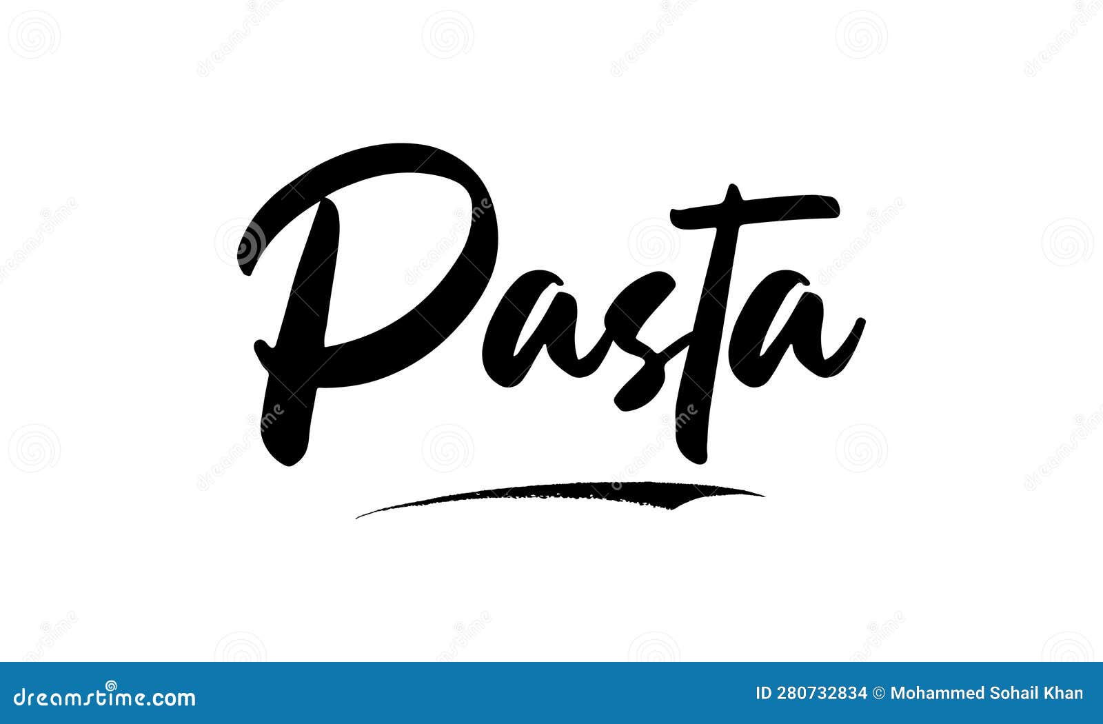 Pasta Bold Typography Lettering Text Vector Design Quote Stock Vector ...