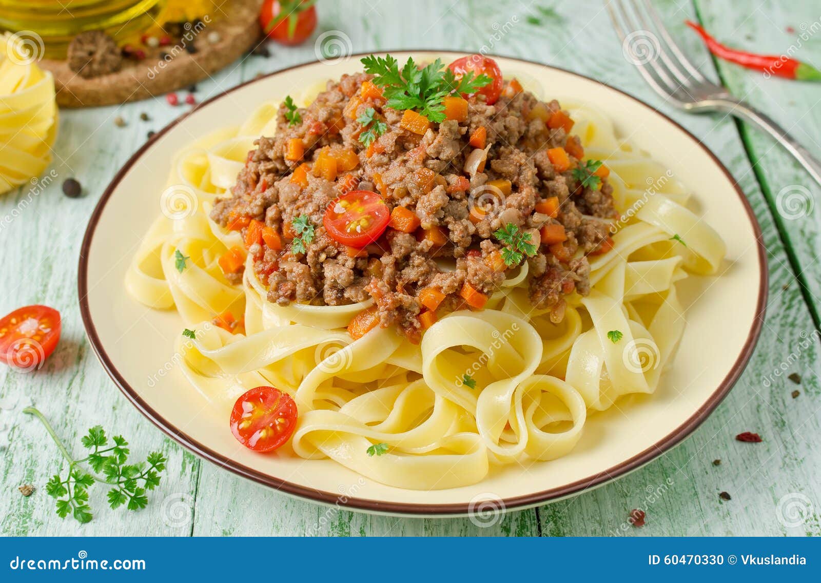 Pasta with Bolognese Ragout Stock Photo - Image of dried, foodie: 60470330