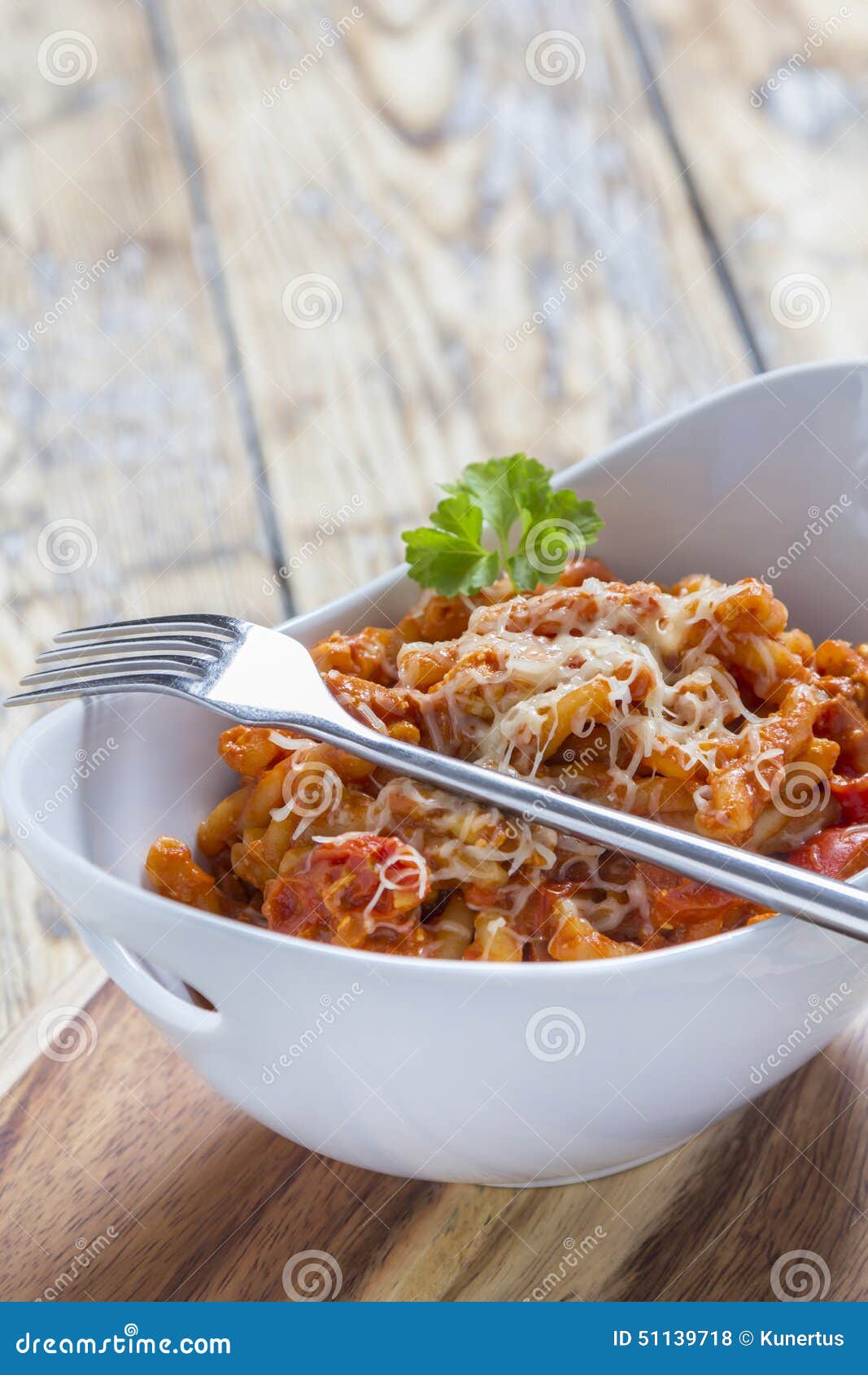 Pasta in a bowl stock photo. Image of fork, penne, nutrition - 51139718