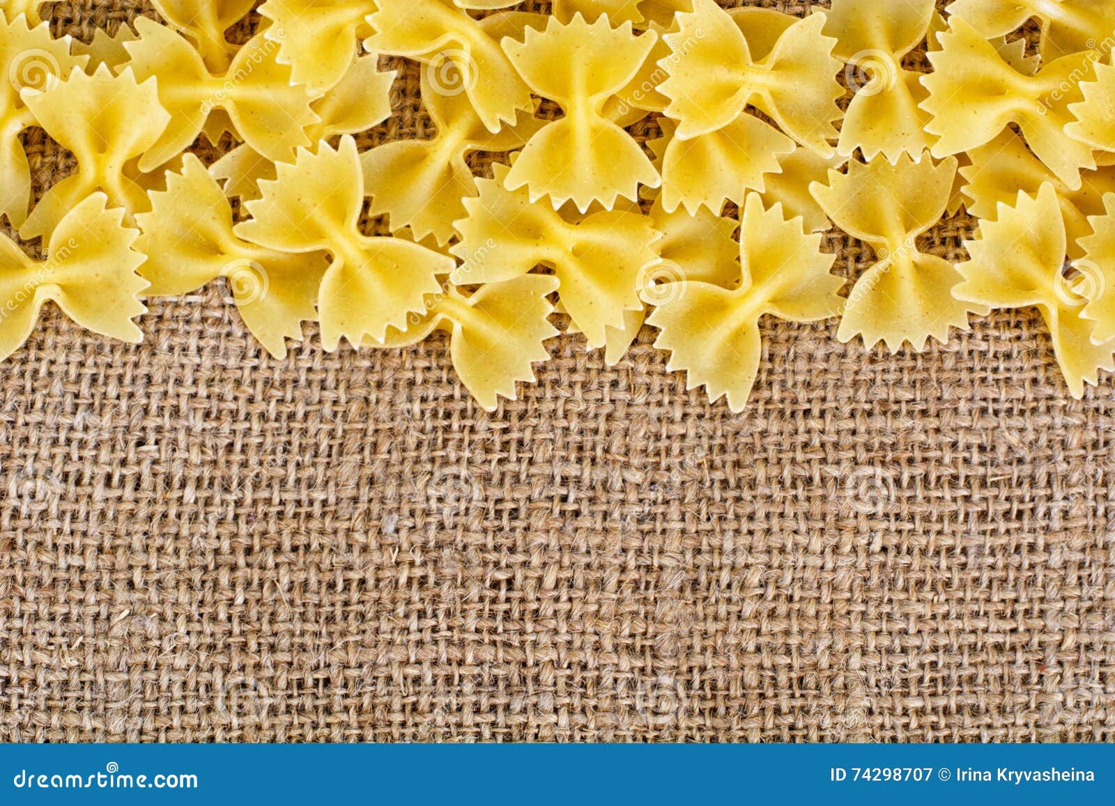 Pasta Bows on Brown Background Stock Image - Image of food, diet: 74298707