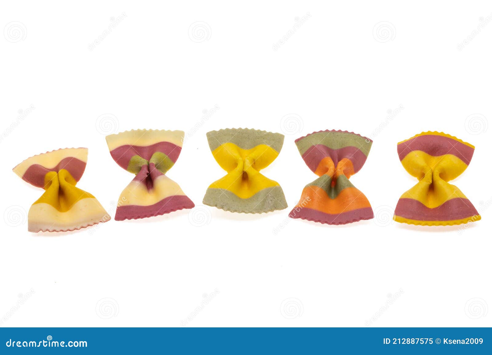 Pasta Bows Colored Isolated Stock Image - Image of white, farfalle ...