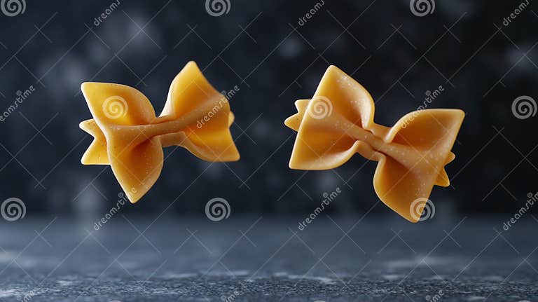 Pasta Bows are Levitating Independently Showcasing Their Distinctive ...