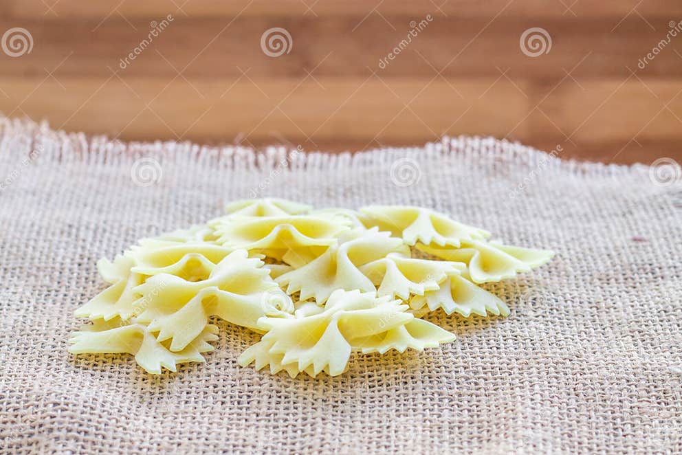 Pasta Bows on Wooden Background Stock Image - Image of meal ...