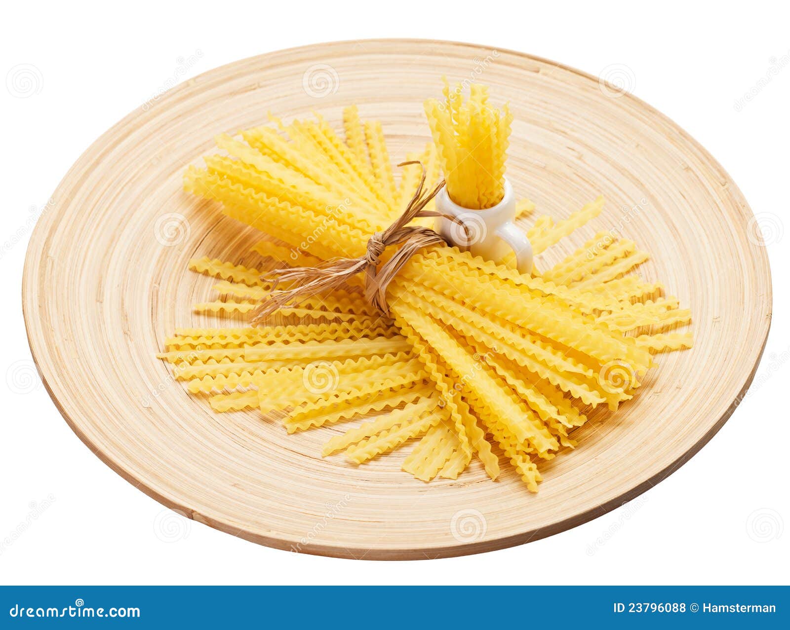 Pasta Bunch Composition on a Wooden Plate Stock Photo - Image of ...