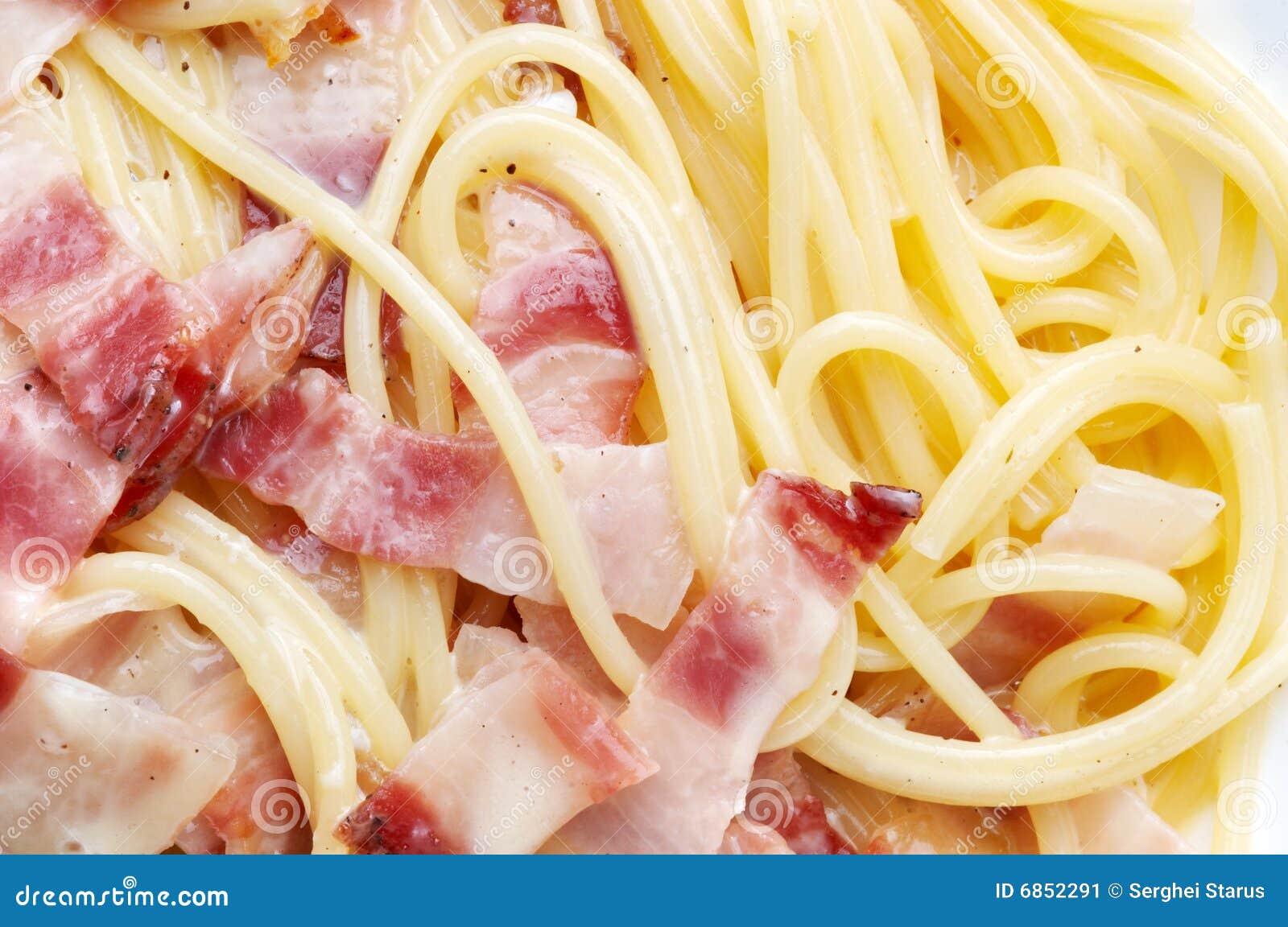 Pasta Carbonara, with Bacon Stock Image - Image of delicious, fried ...