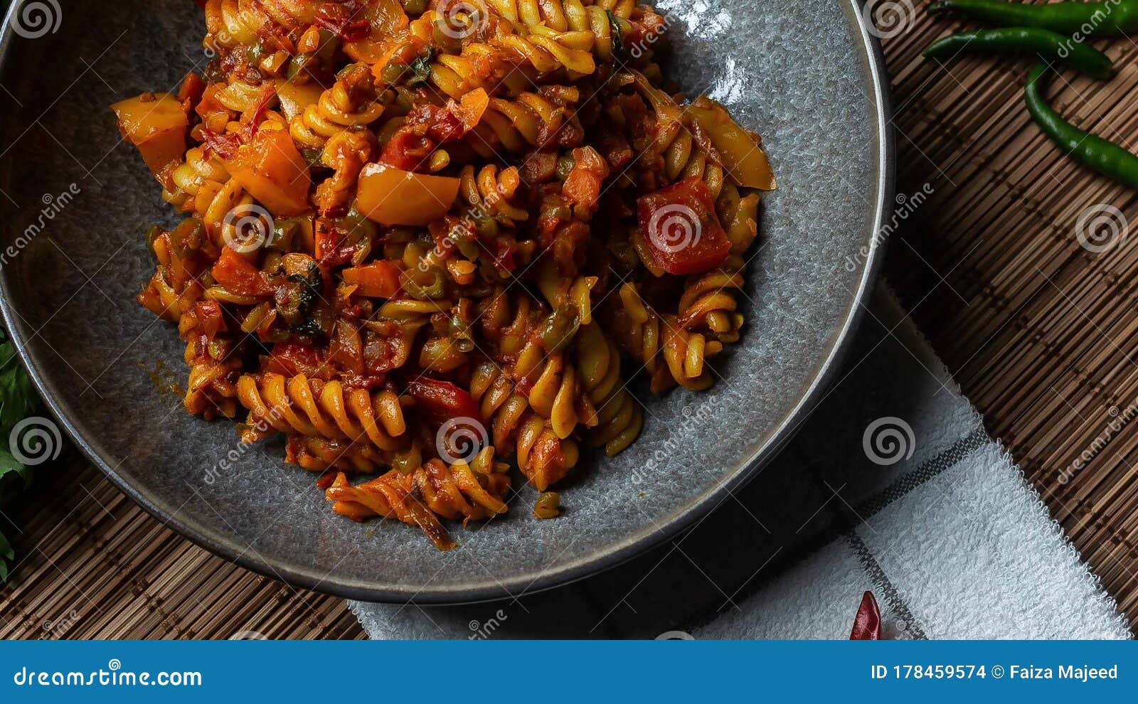 Pasta Closeup of Process of Making Cooking Penne Pasta Stock Photo ...