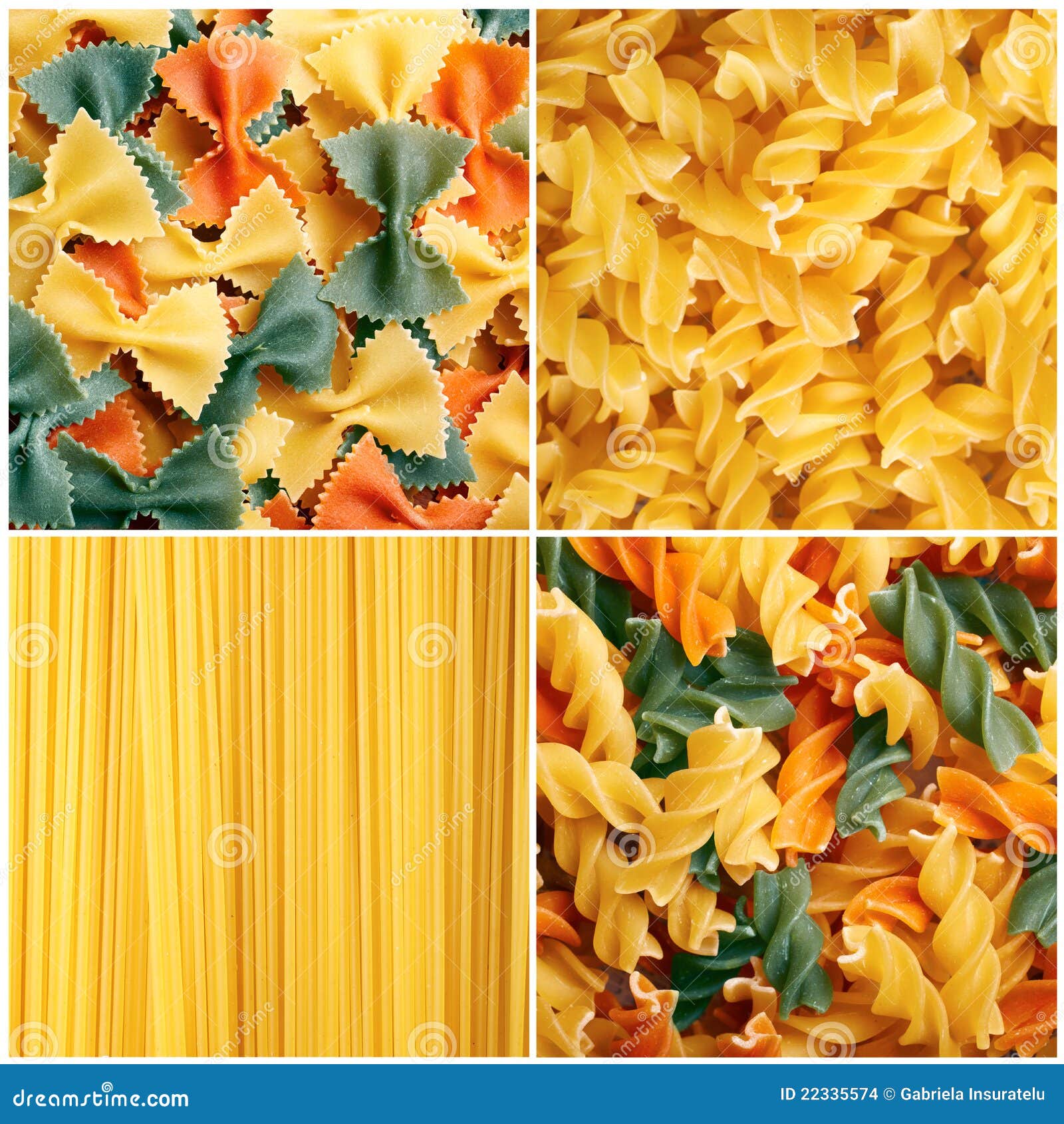 Pasta collage stock photo. Image of spiral, healthy, collage - 22335574