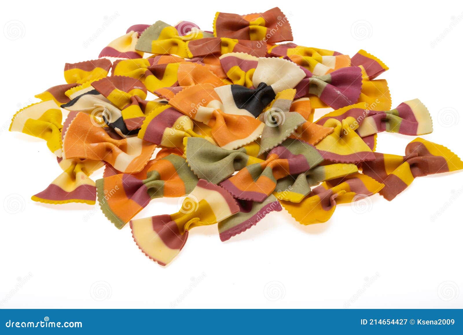Pasta Colored Bows Isolated Stock Image - Image of color, macro: 214654427