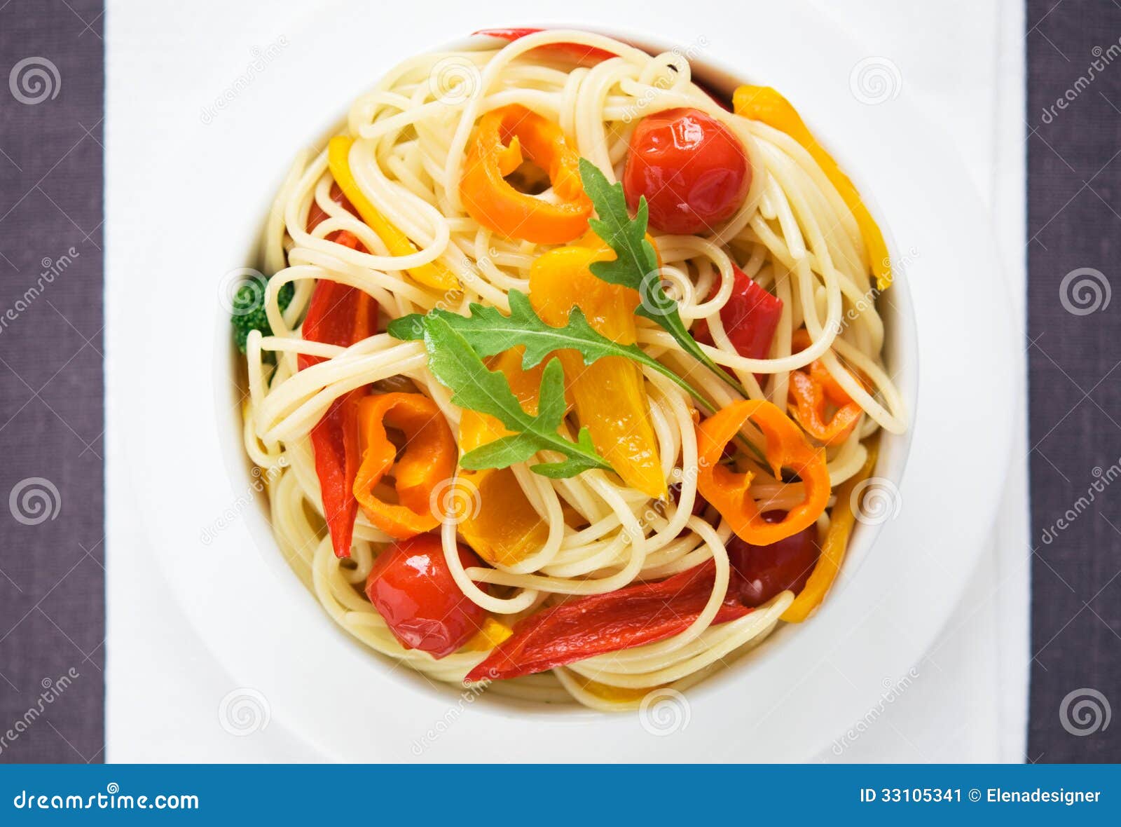 Pasta with Colorful Vegetables Stock Image - Image of herb, gourmet ...