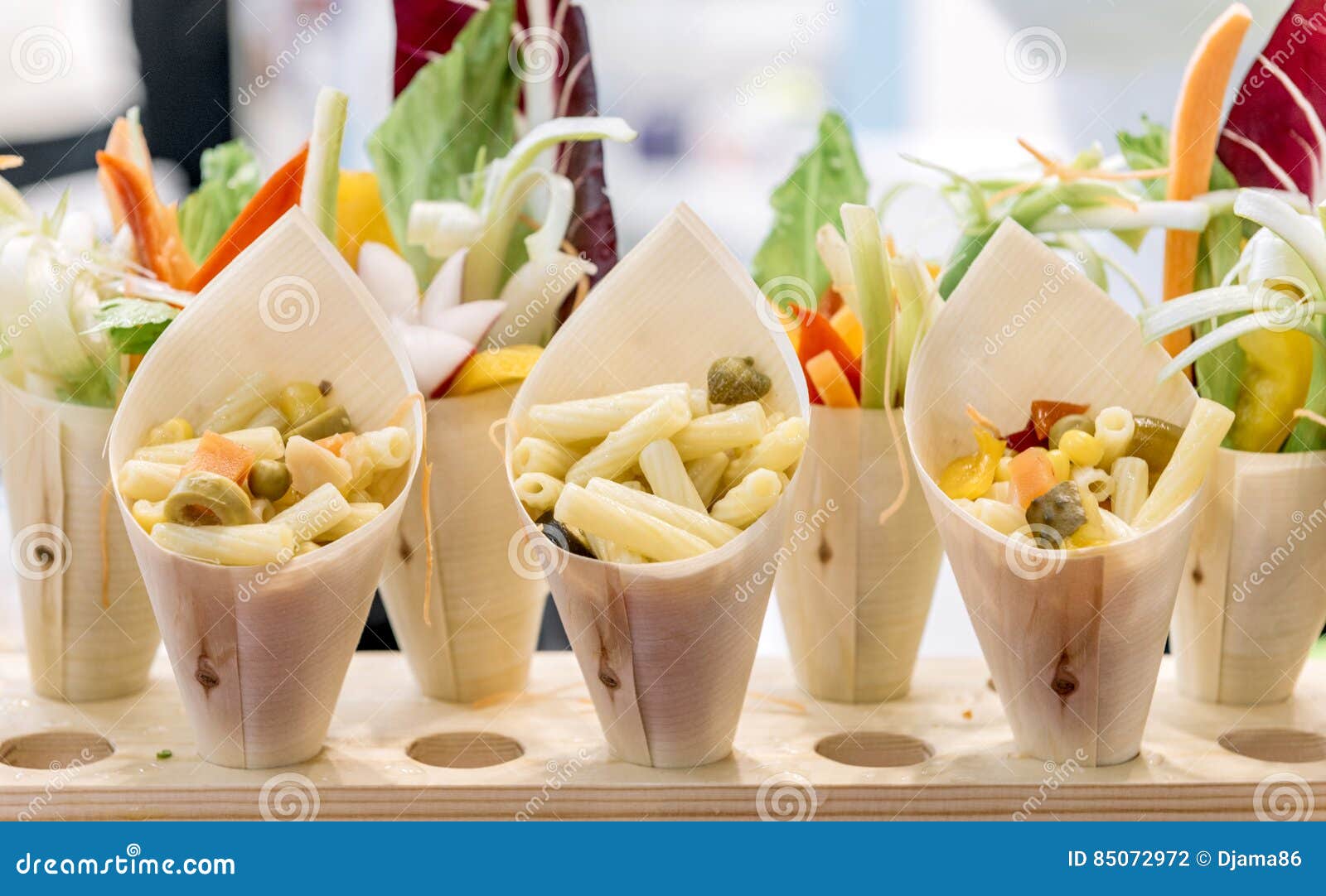 Pasta in the cones stock photo. Image of served, italian - 85072972