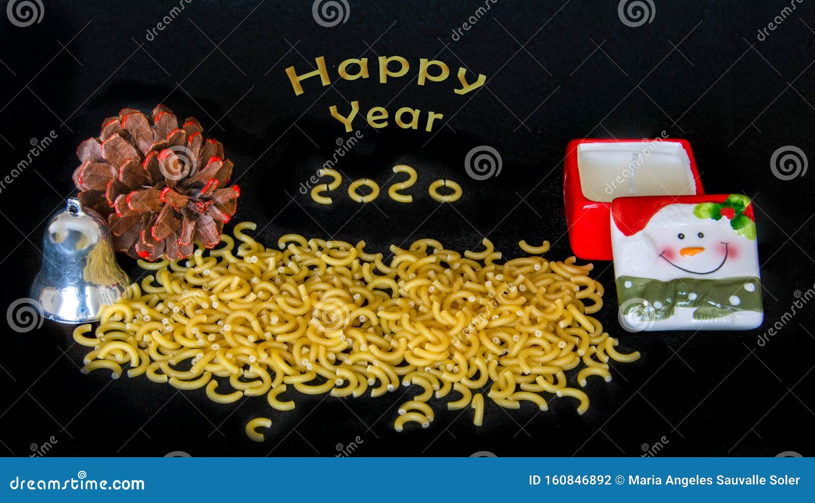 2020 with Pasta for Cooking. Stock Photo - Image of decoration ...