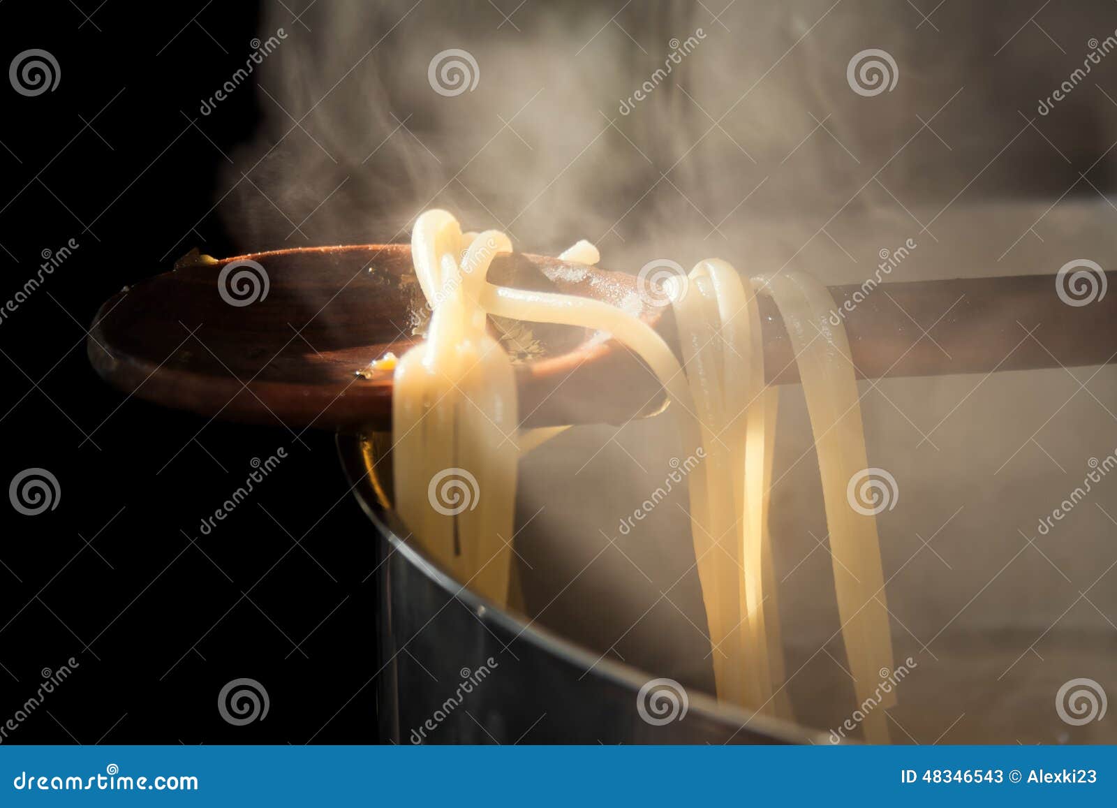 Pasta cooking stock image. Image of steaming, spoon, steam - 48346543