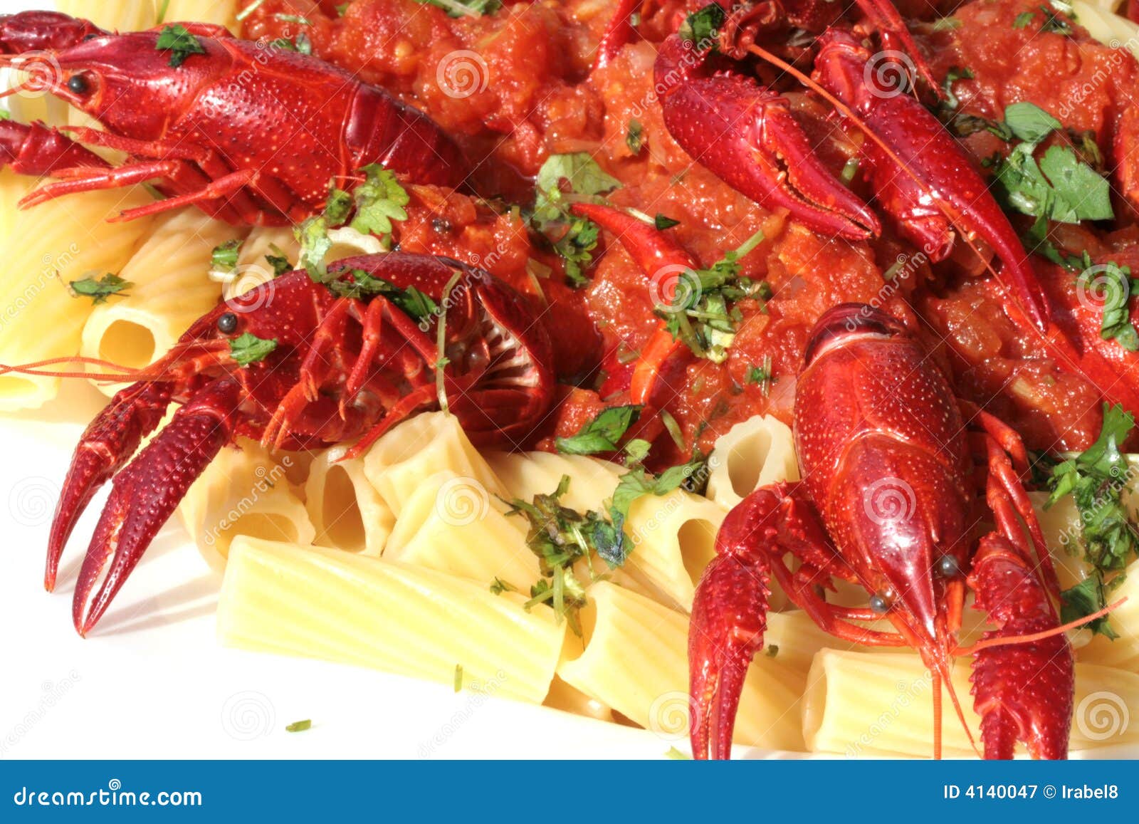 Pasta with crawfish stock image. Image of lunch, seafood - 4140047