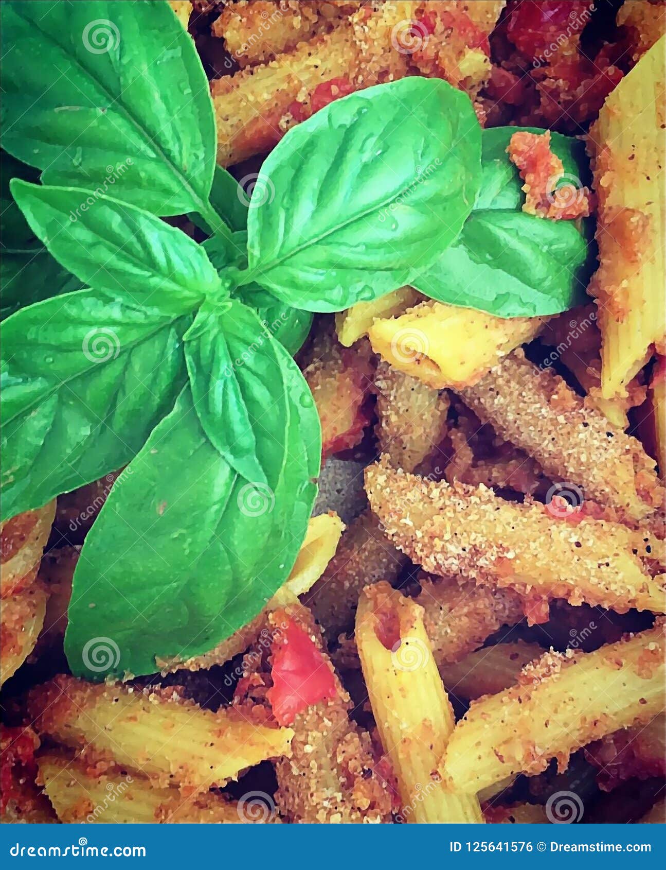 Pasta with crumb stock photo. Image of lunch, italian - 125641576