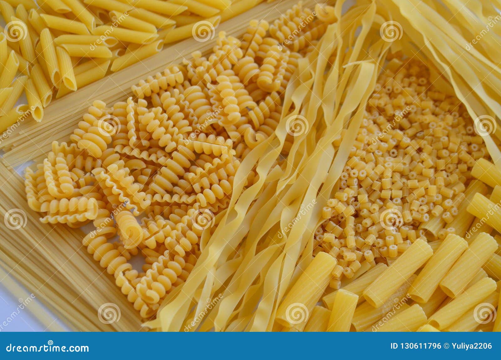 Pasta different types stock photo. Image of italian - 130611796