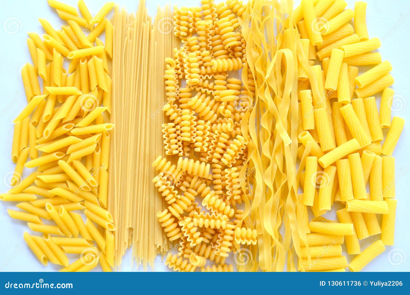 Pasta different types stock photo. Image of product - 130611736