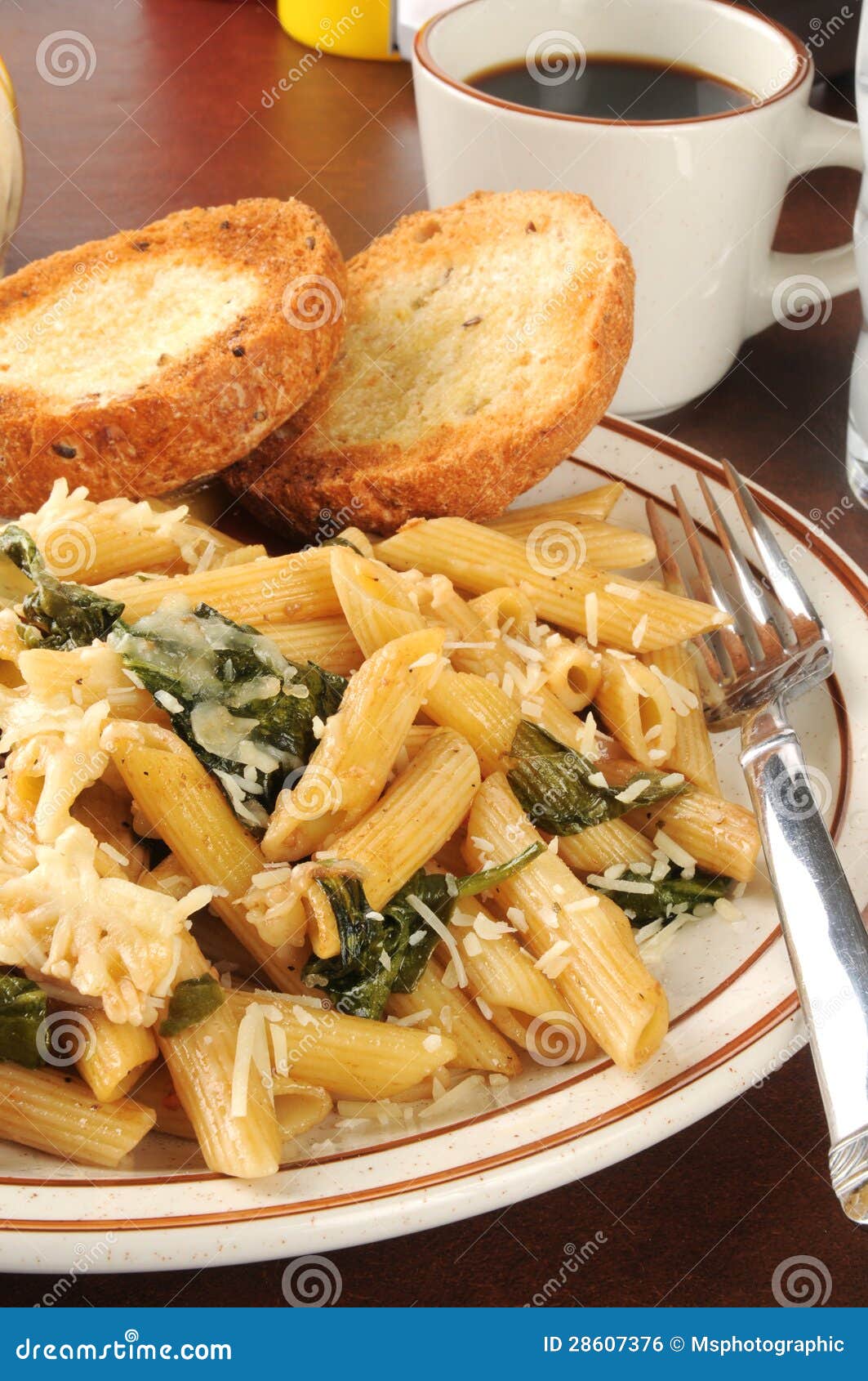 Pasta dinner stock photo. Image of coffee, noodles, romano - 28607376