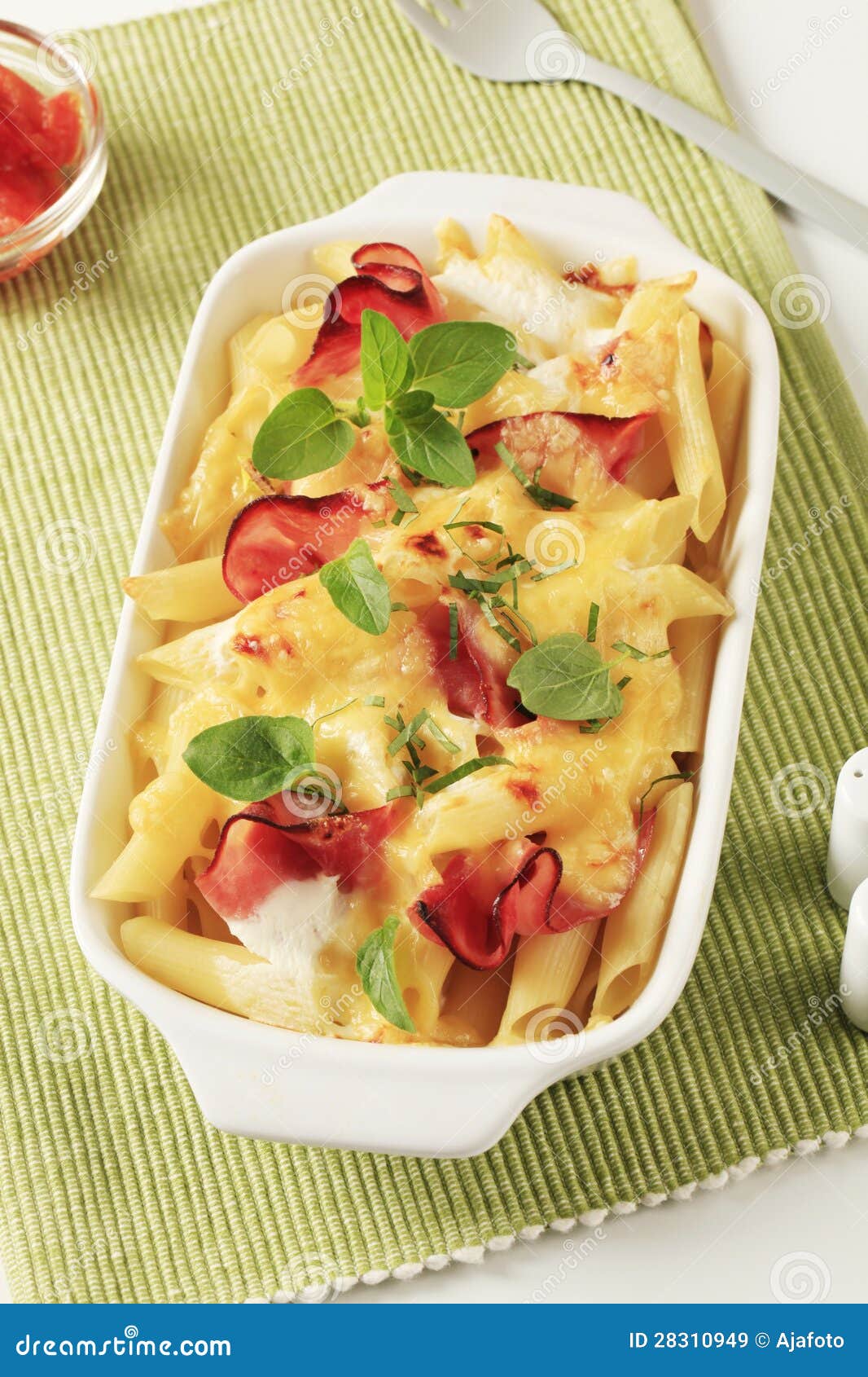 Pasta dish stock image. Image of cured, closeup, rectangular - 28310949