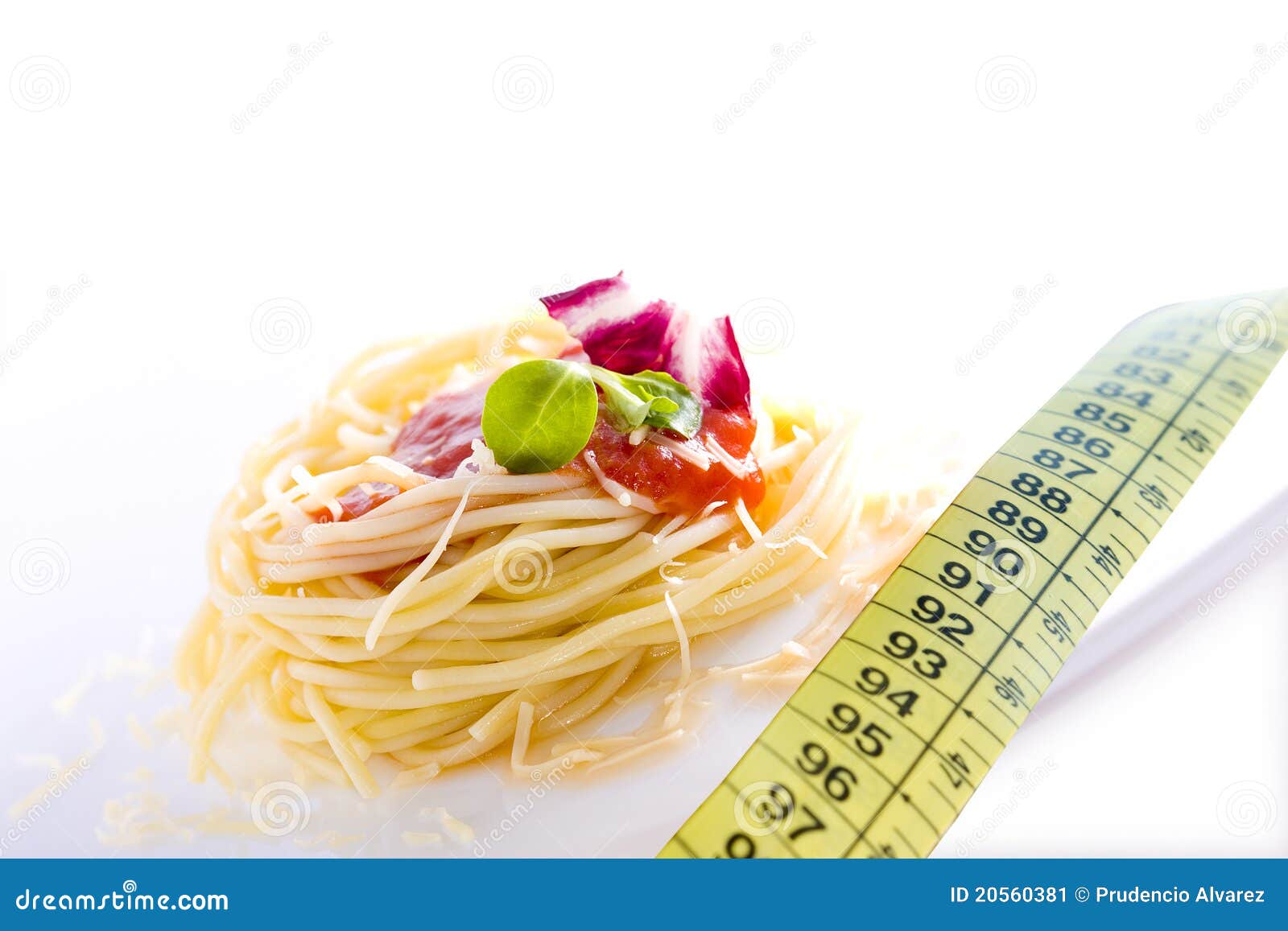 Pasta Dish and Tape Measure Stock Image - Image of menu, tallarinis ...